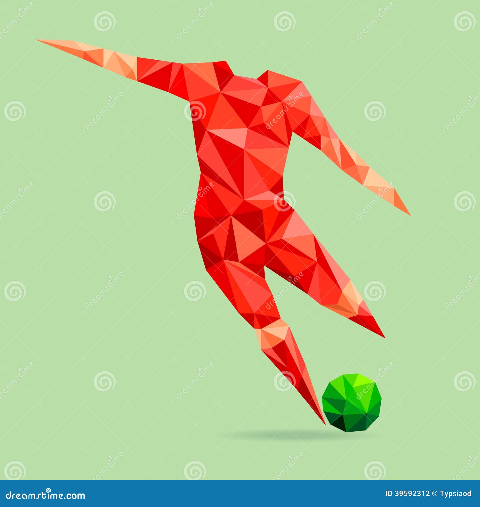 Abstract Shape Soccer Player, Polygonal. Stock Vector - Illustration of ...