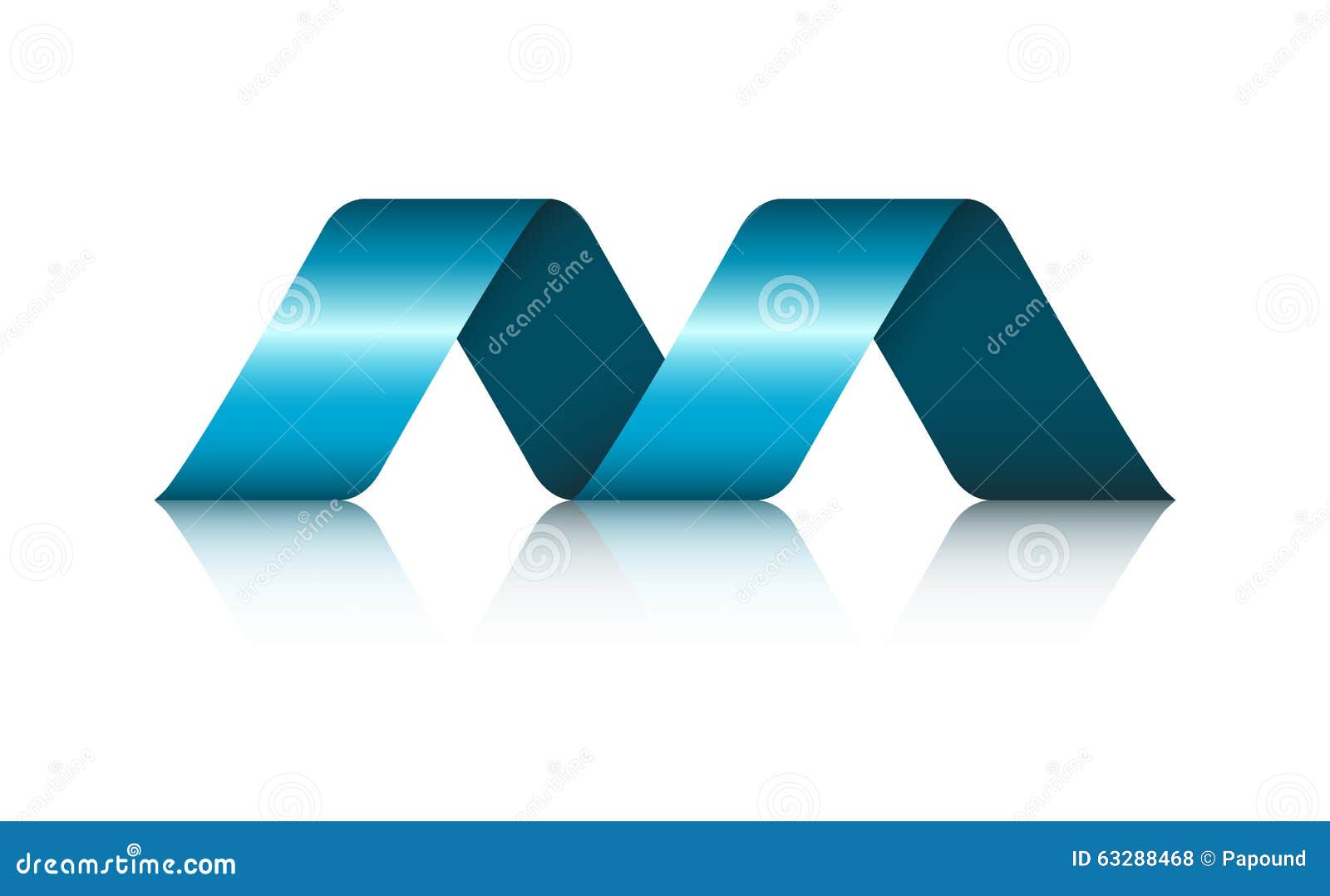 Abstract Shape Spiral Ribbon Logo with Reflection Stock Vector ...