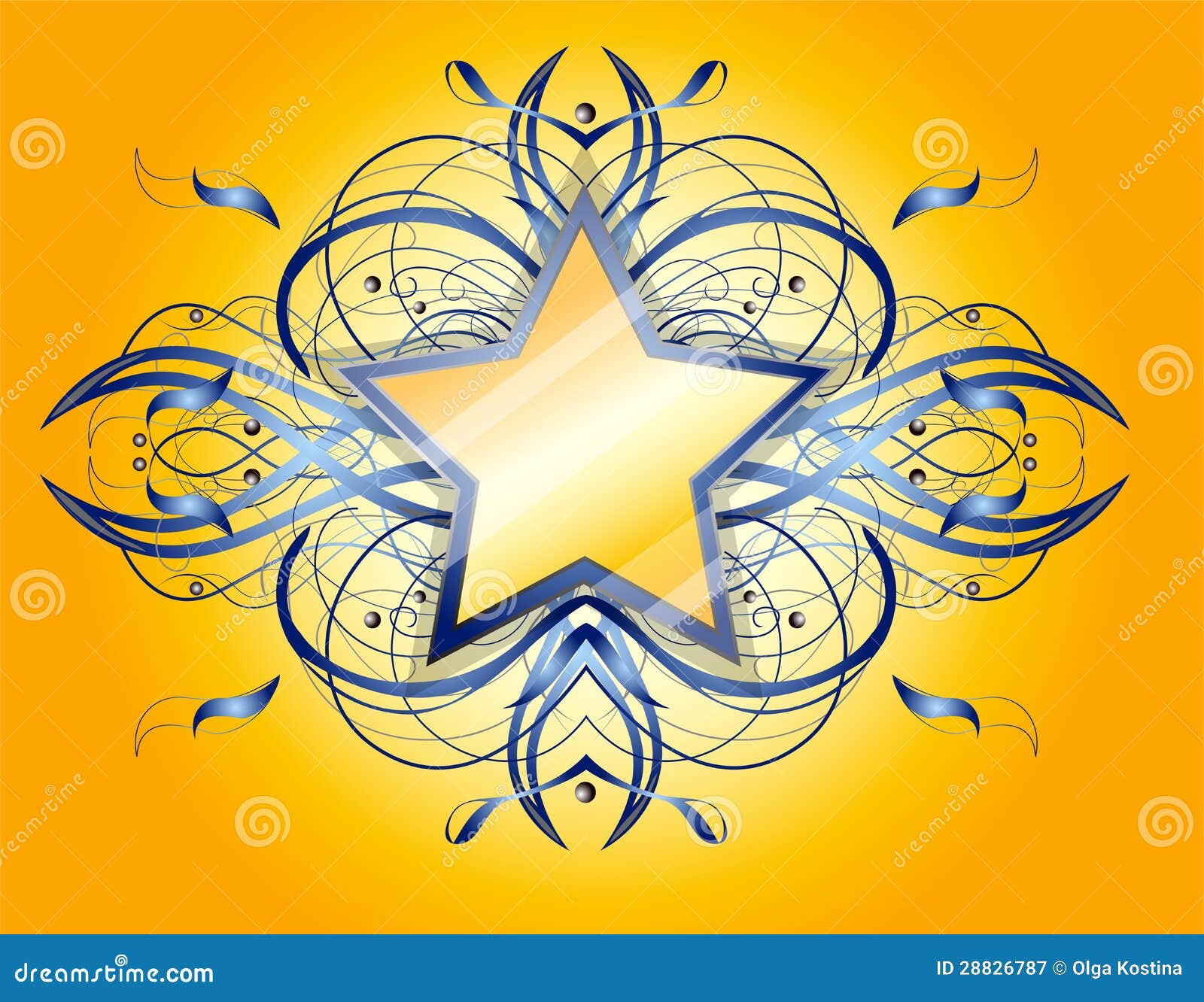 Abstract shape with star. stock illustration. Illustration of flores ...