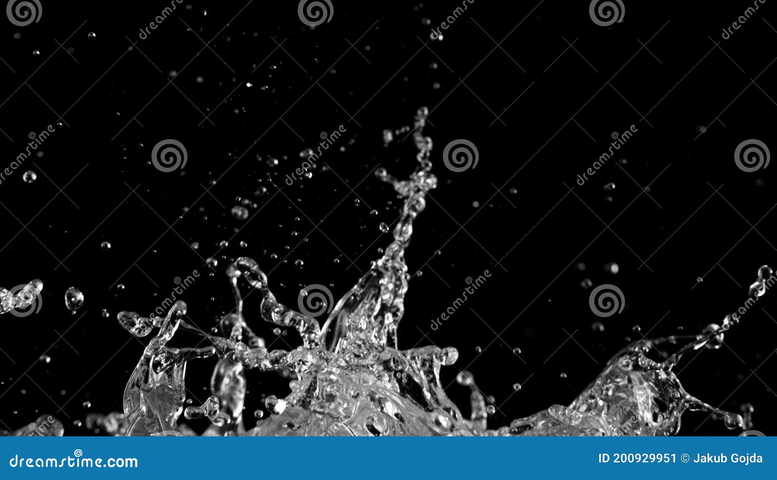Abstract Shape of Water Splash on Black Background Stock Image - Image ...
