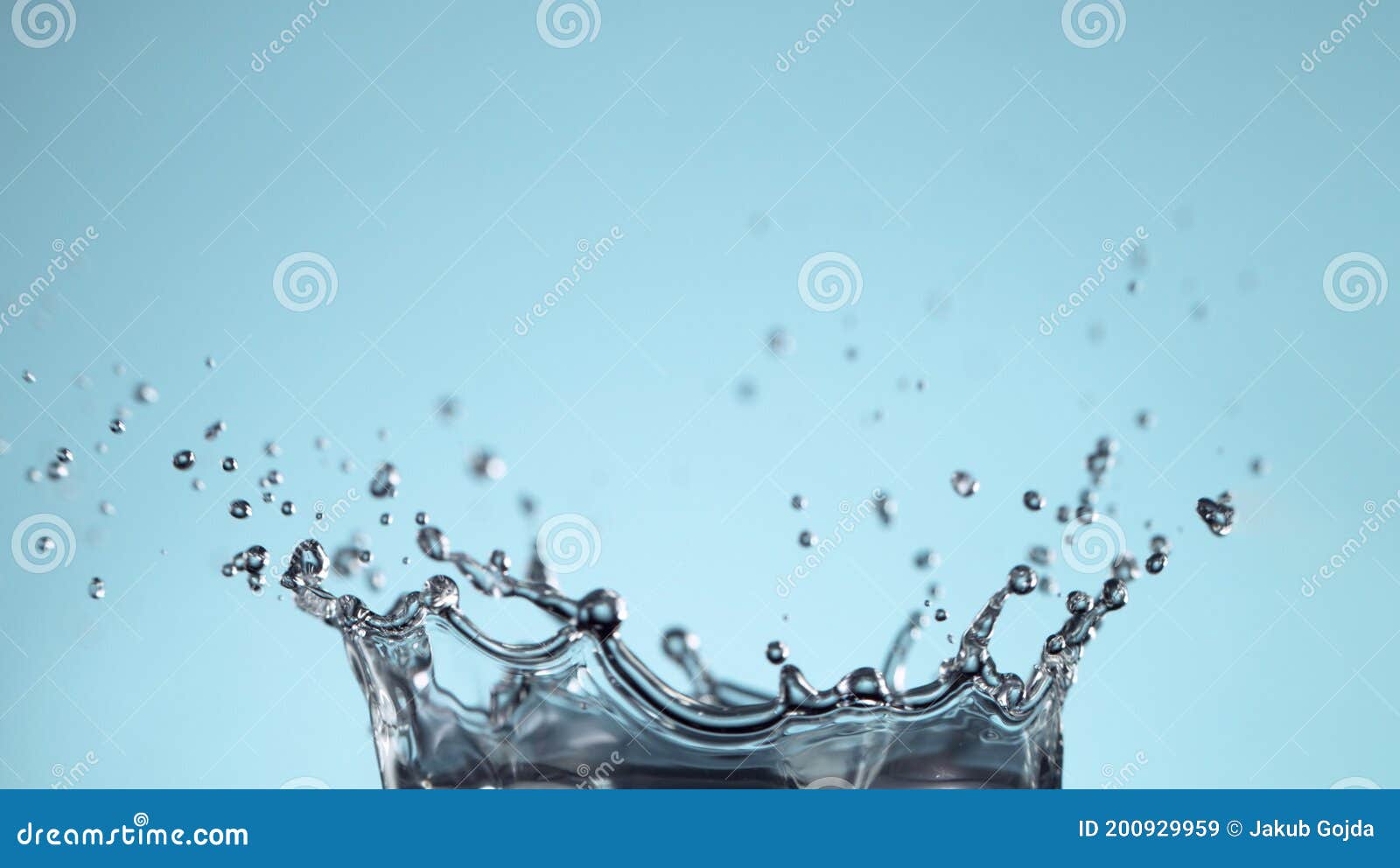 Abstract Shape of Water Splash on Blue Background Stock Image - Image ...