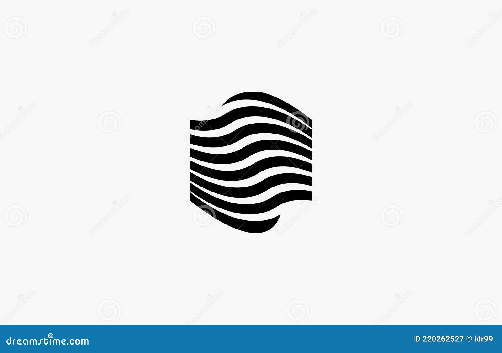Abstract Shape Wave Monogram Logo Stock Illustration - Illustration of ...