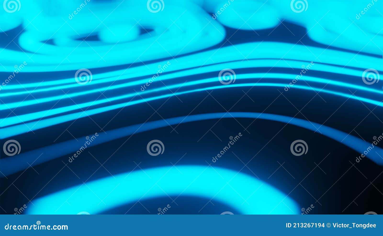 An Abstract Shapeless Neon Curves 3D Render Stock Illustration ...