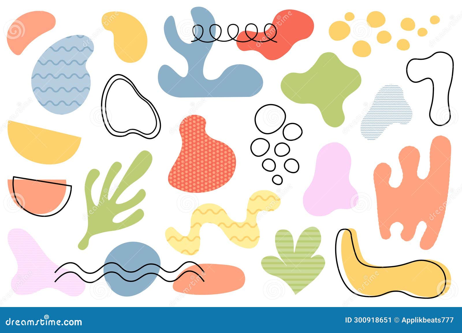 Abstract Shapes and Bubbles Mega Set in Flat Cartoon Design. Bundle ...