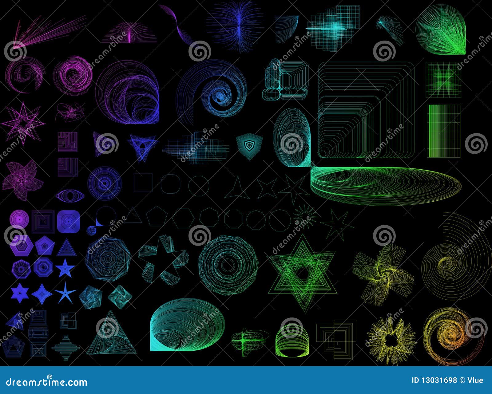 Abstract Shapes Collection stock illustration. Illustration of coil ...