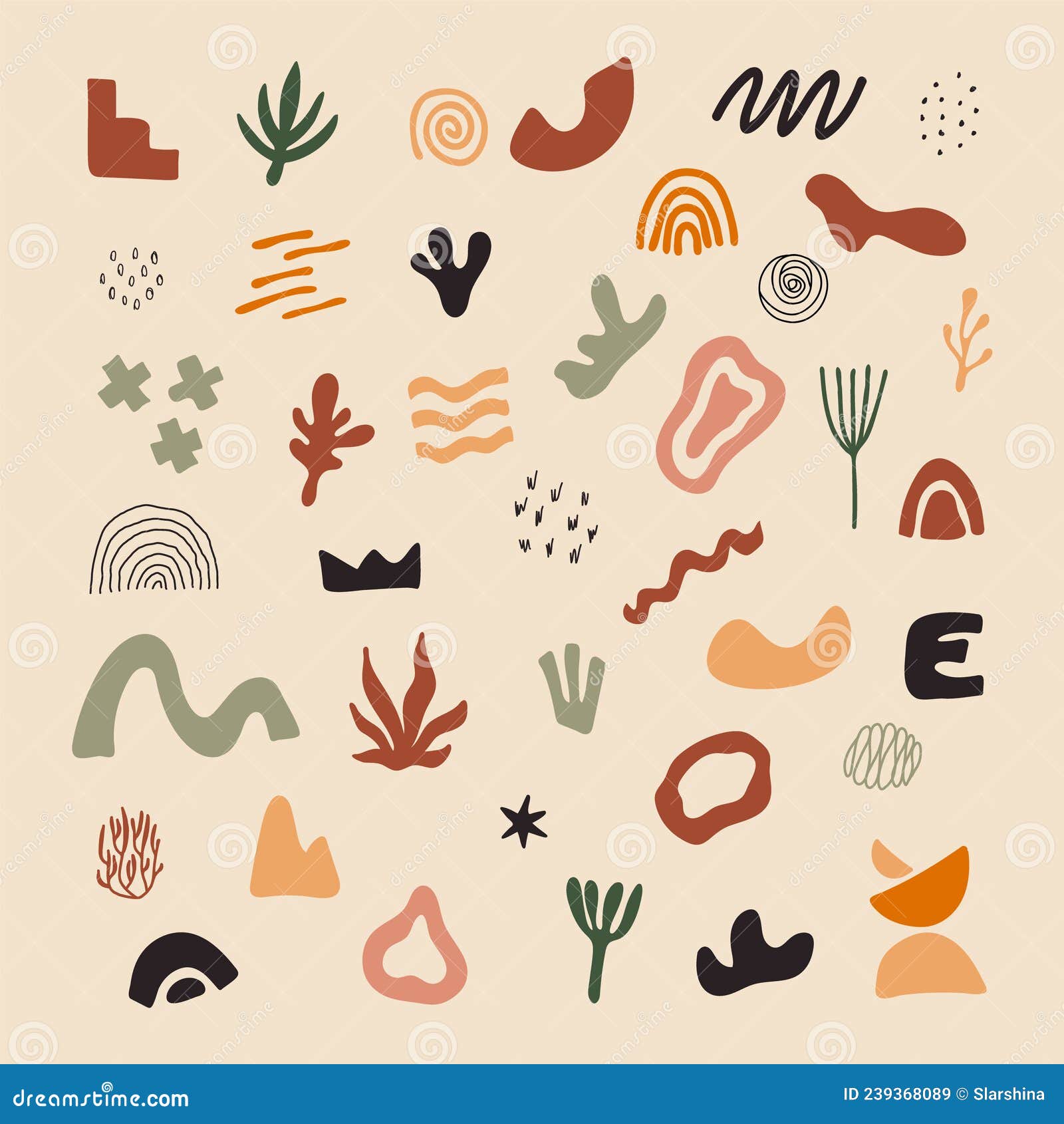 Abstract Shapes Collection. Set of Hand Drawn Various Geometric Objects ...