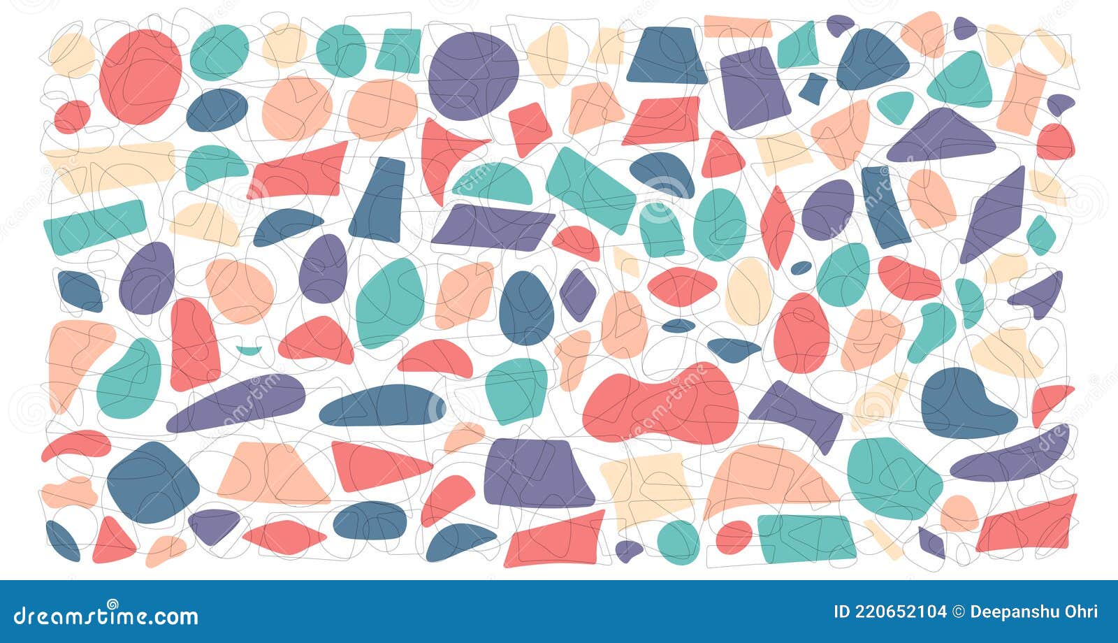 Abstract and Random Shapes Forming Doodle Style Abstract Background ...