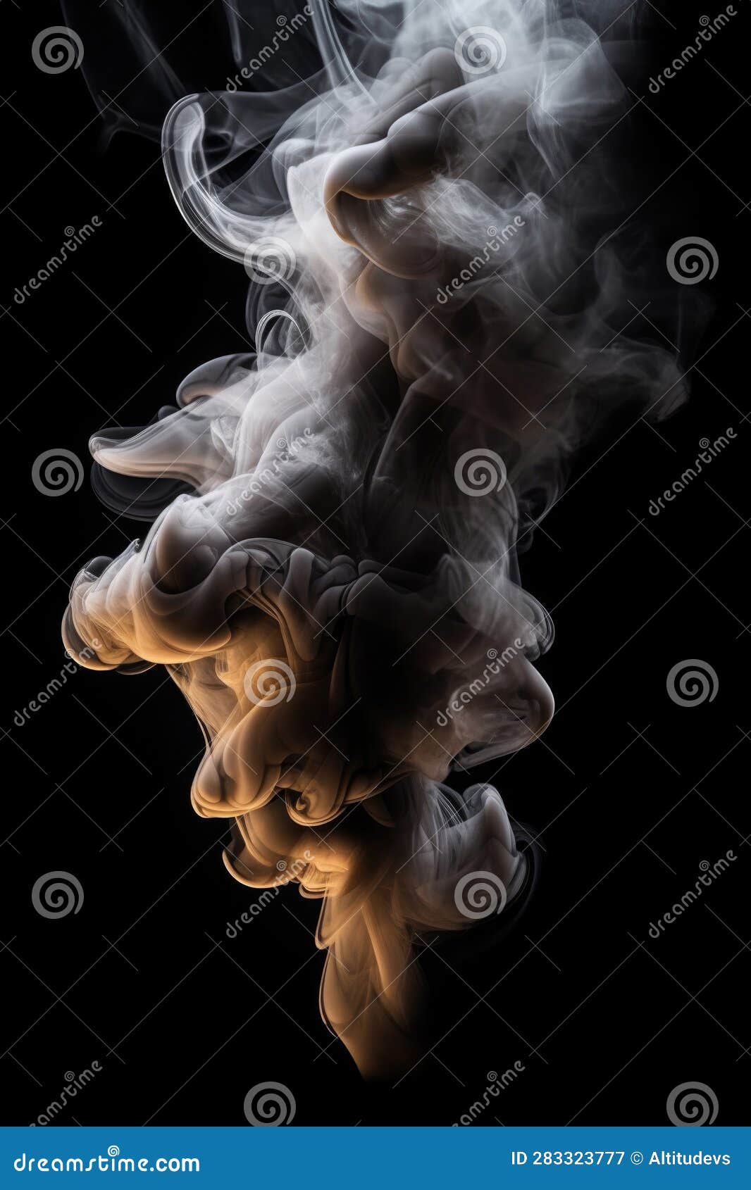 Abstract Shapes Formed by Smoke in High Contrast Lighting Stock ...