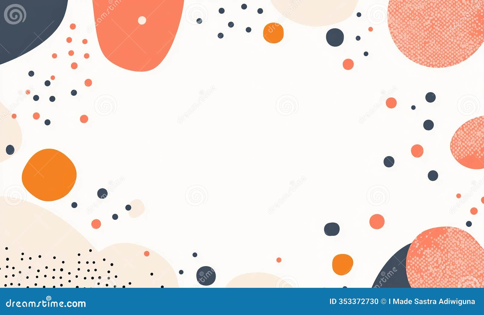 Abstract Shapes Frame, Dots Border, White Center, Modern Design ...