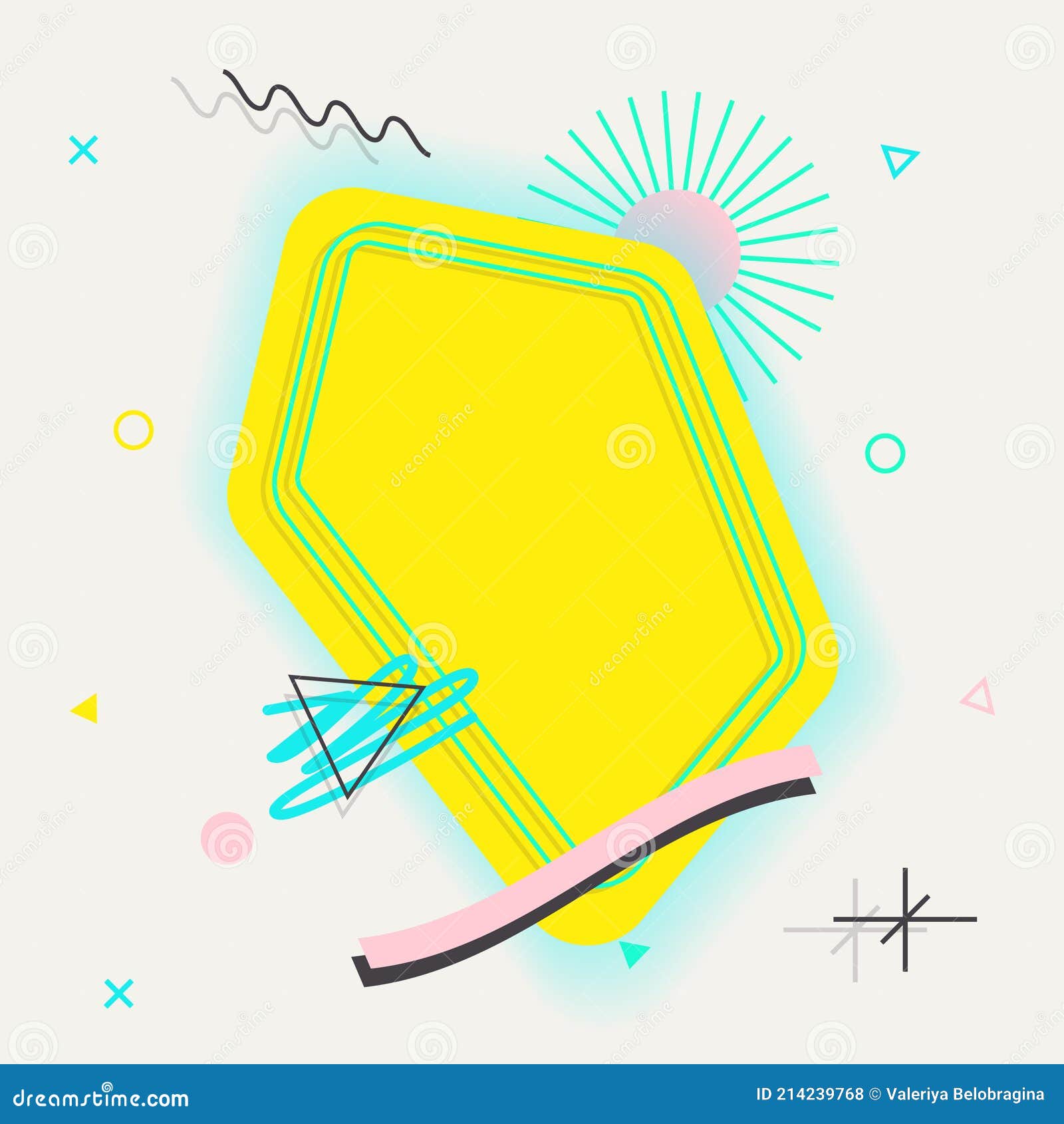 Abstract Shapes and Frame Illustration. Composition of Geometric ...