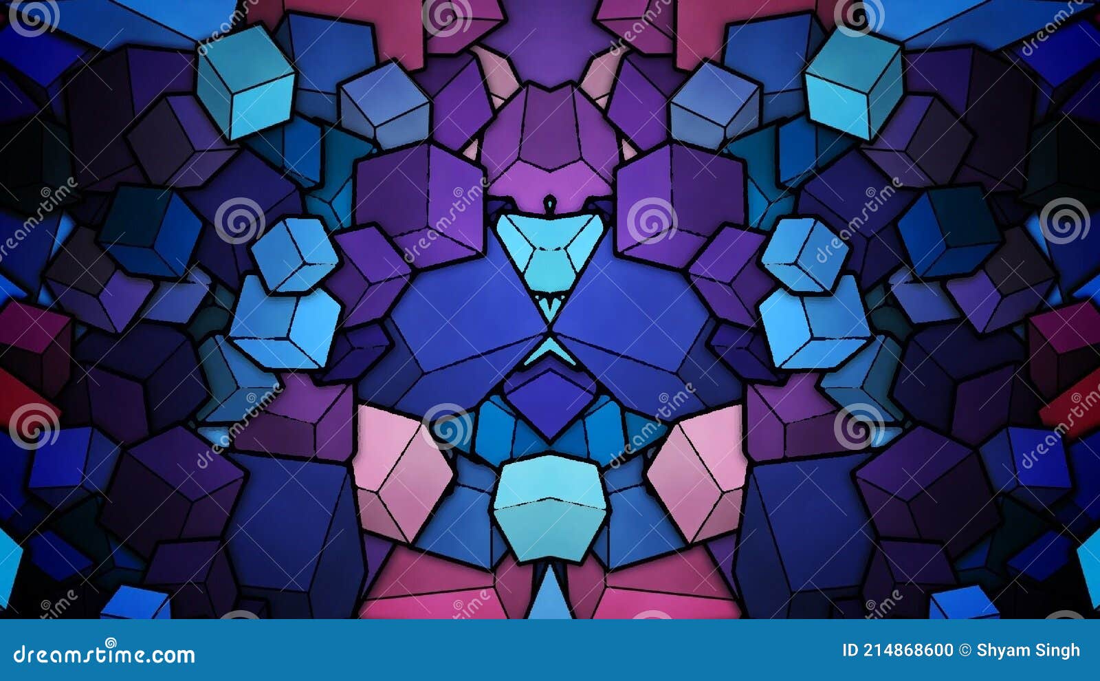 Abstract Shapes with Great Colourful Symmetrical Patterns Stock ...