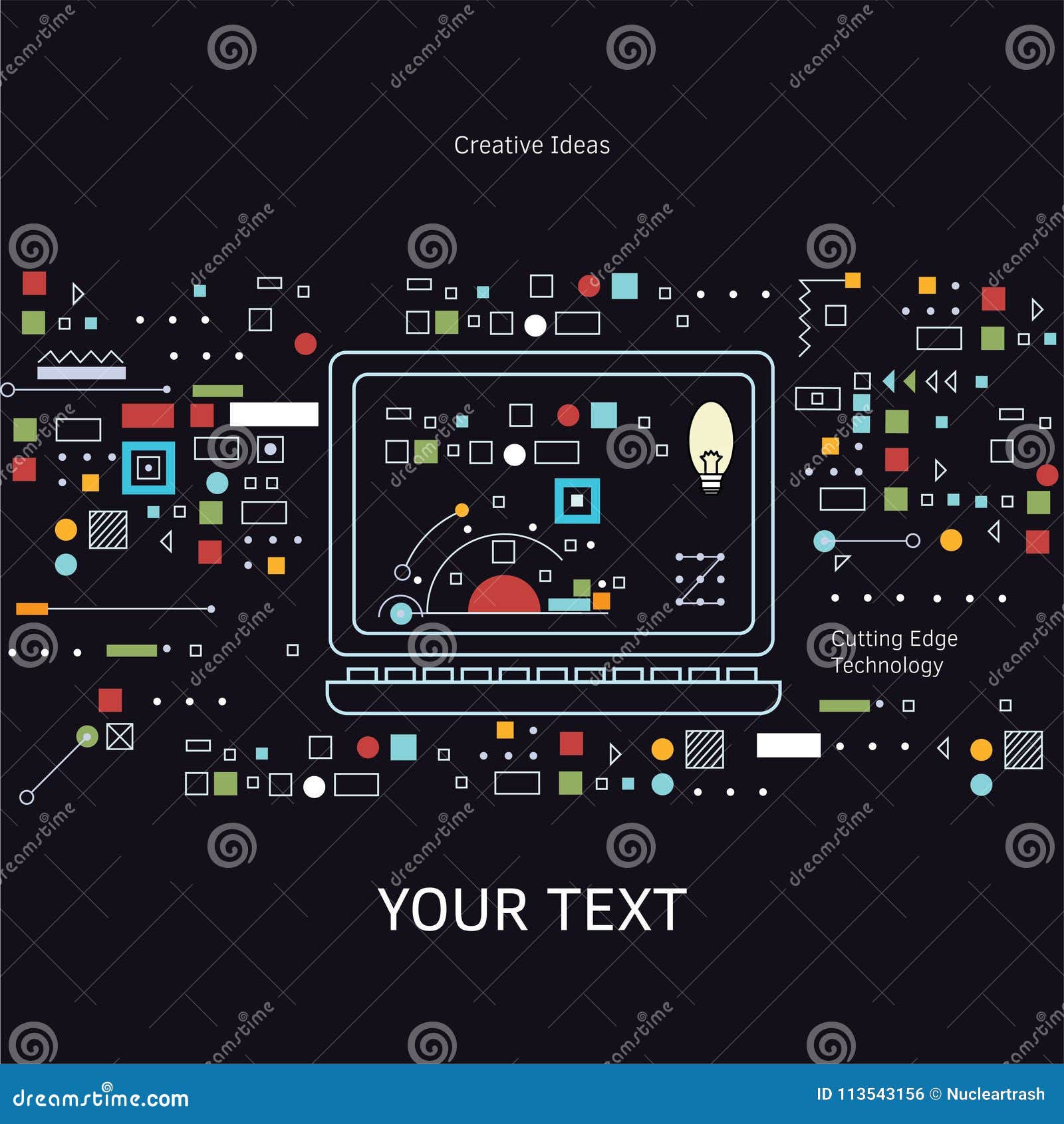 Abstract shapes laptop stock vector. Illustration of mobility - 113543156