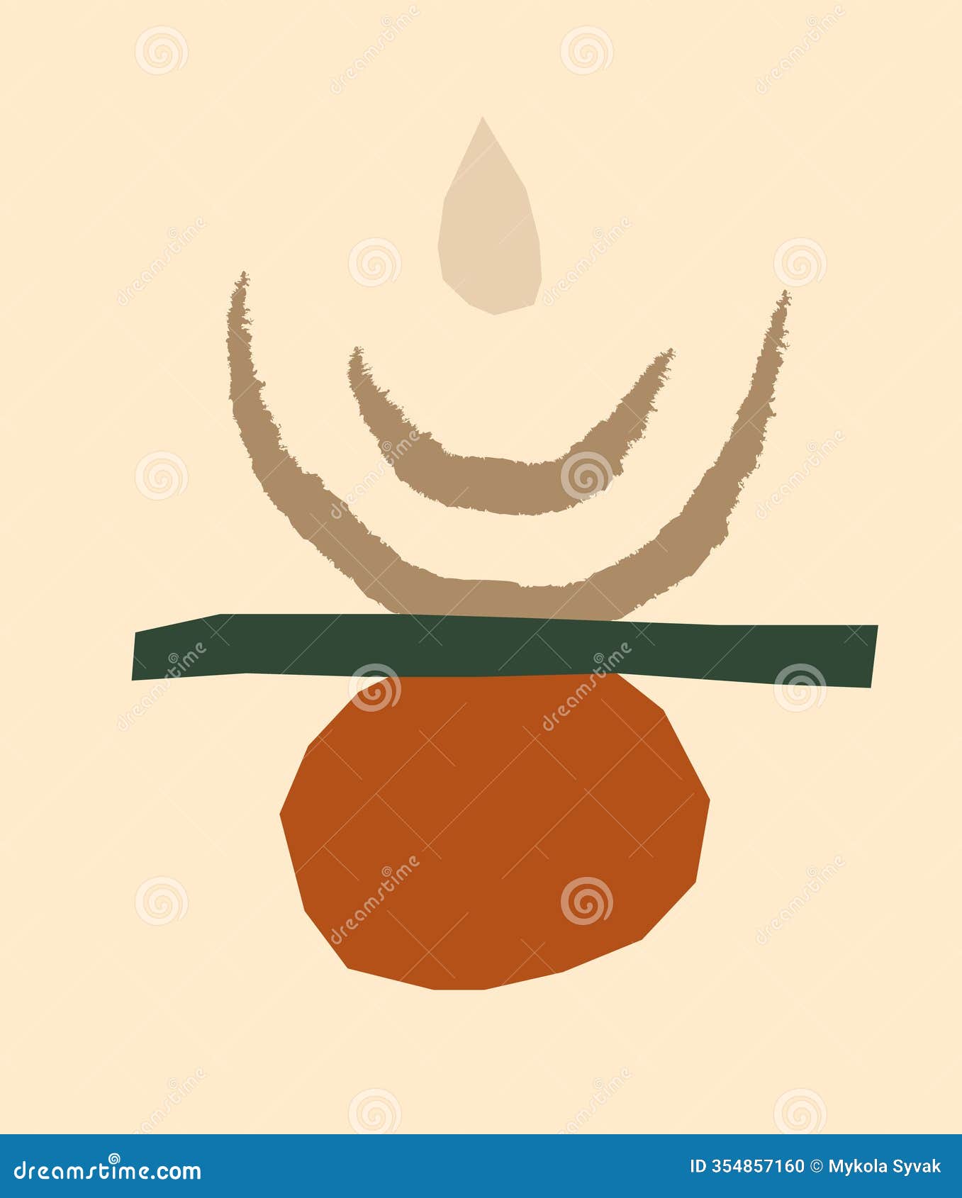 Abstract Shapes Minimalist Composition Poster Stock Illustration ...