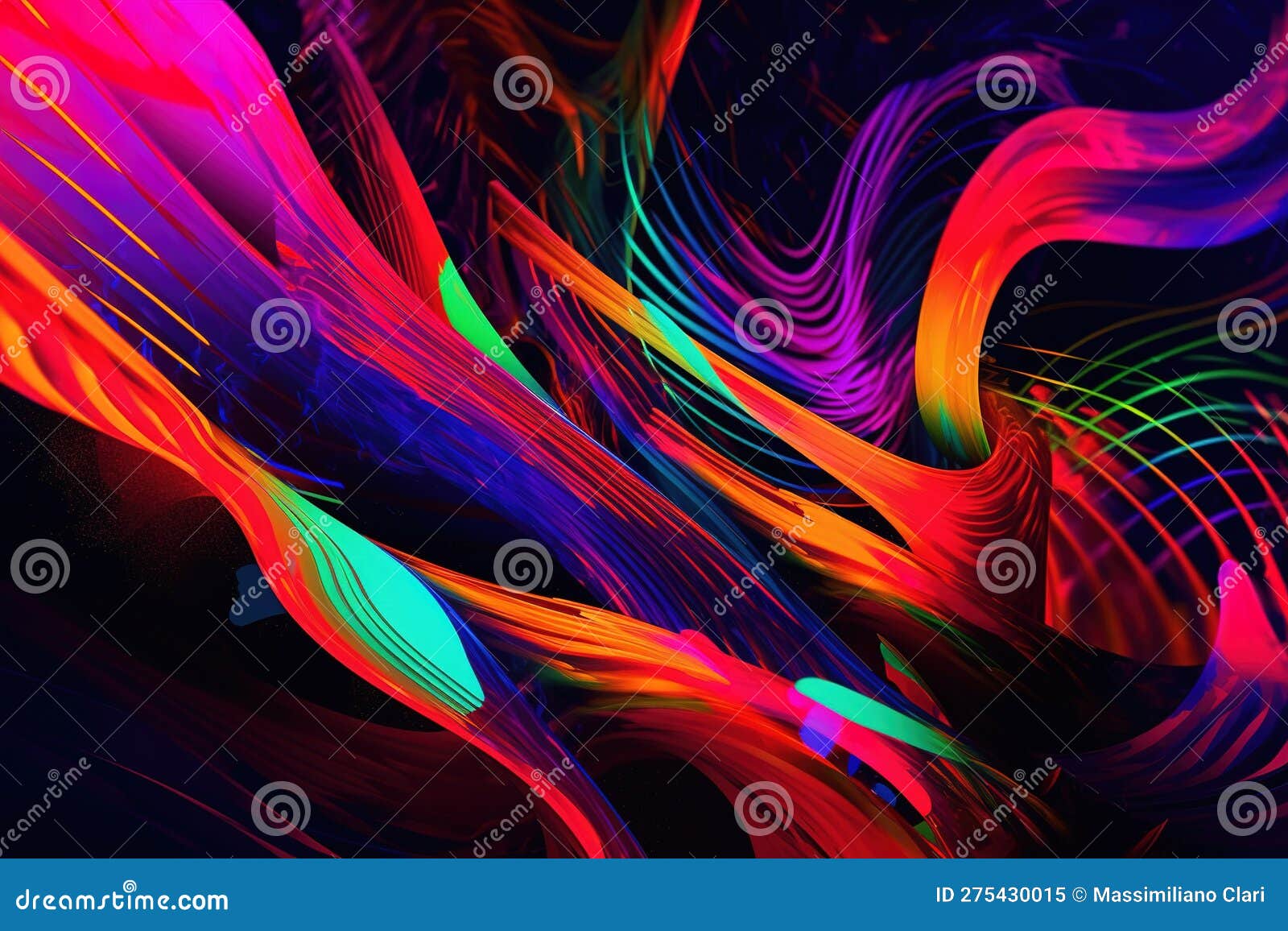 Abstract Shapes and Patterns in Fluorescent Colors. the Shapes are Bold ...