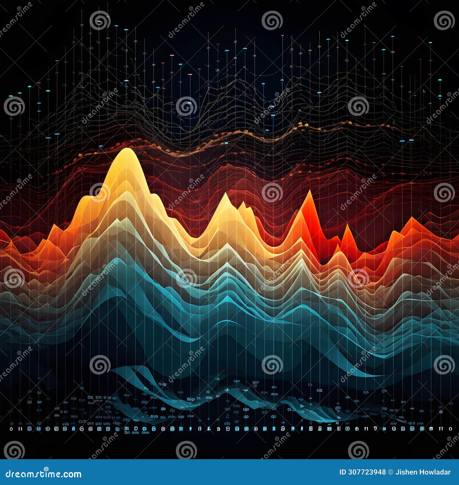 Abstract Shapes and Patterns To Convey Amplitude Variations Stock Illustration - Illustration of ...