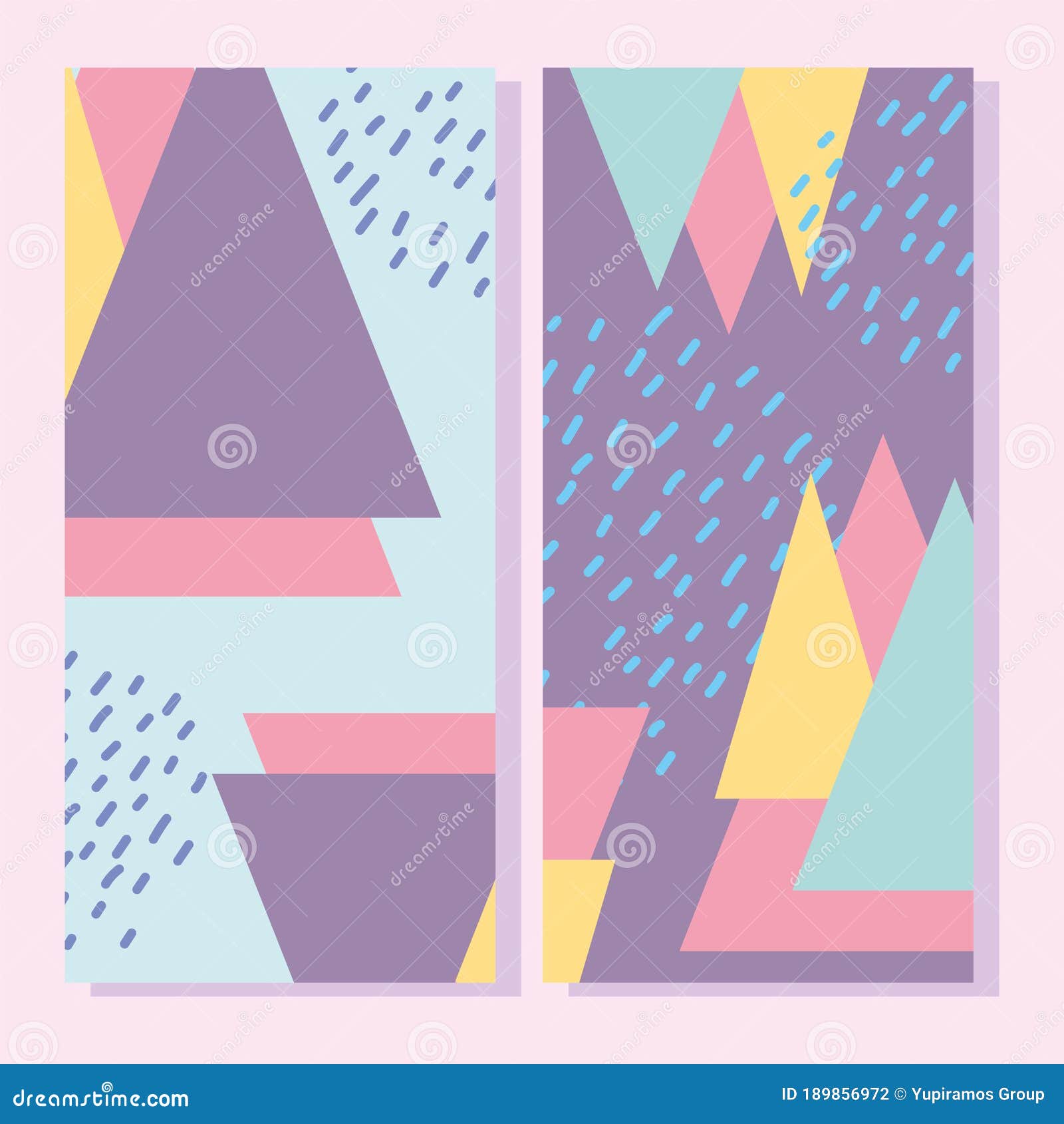 Abstract Shapes, 80s Memphis Triangles Geometric Style Placard ...