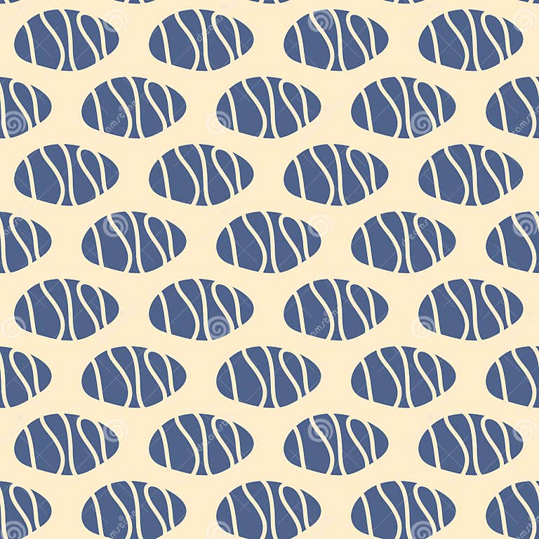 Abstract Shapes Seamless Pattern. Organic Oval Stripes Elements Endless Background. Geometric ...