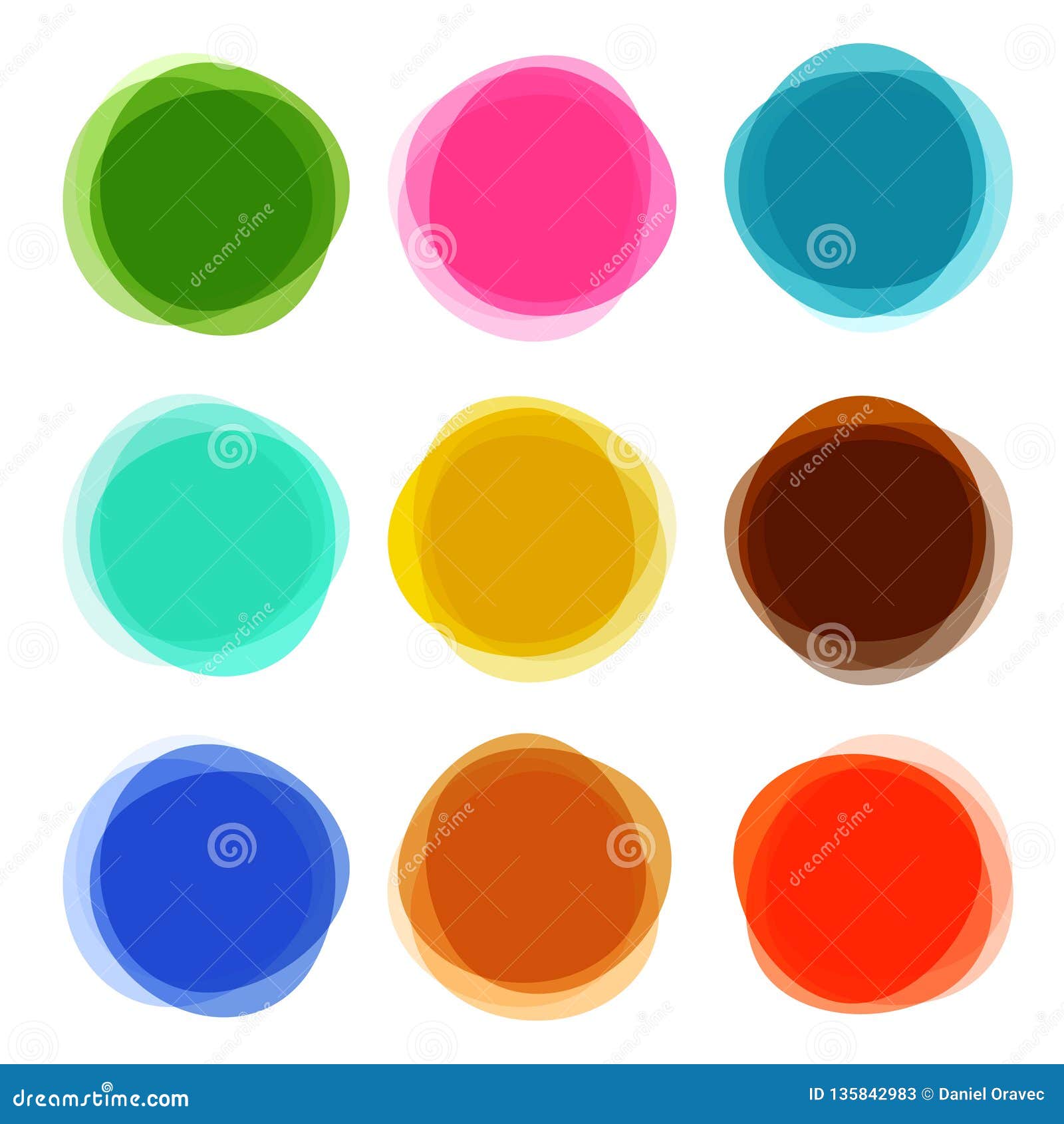 Abstract Shapes Set. Colorful Vector Circle Objects Stock Vector ...