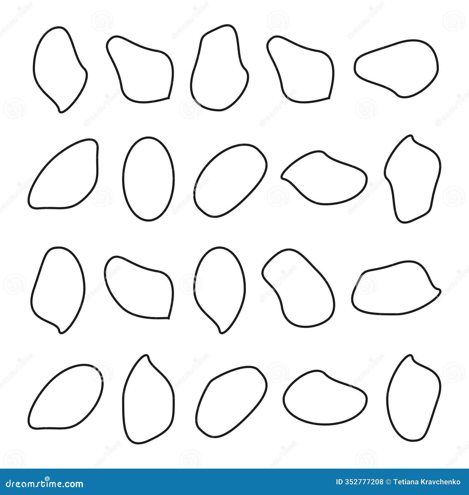 Abstract Shapes Set. Irregular Graphic Elements. Modern Outline Symbols ...