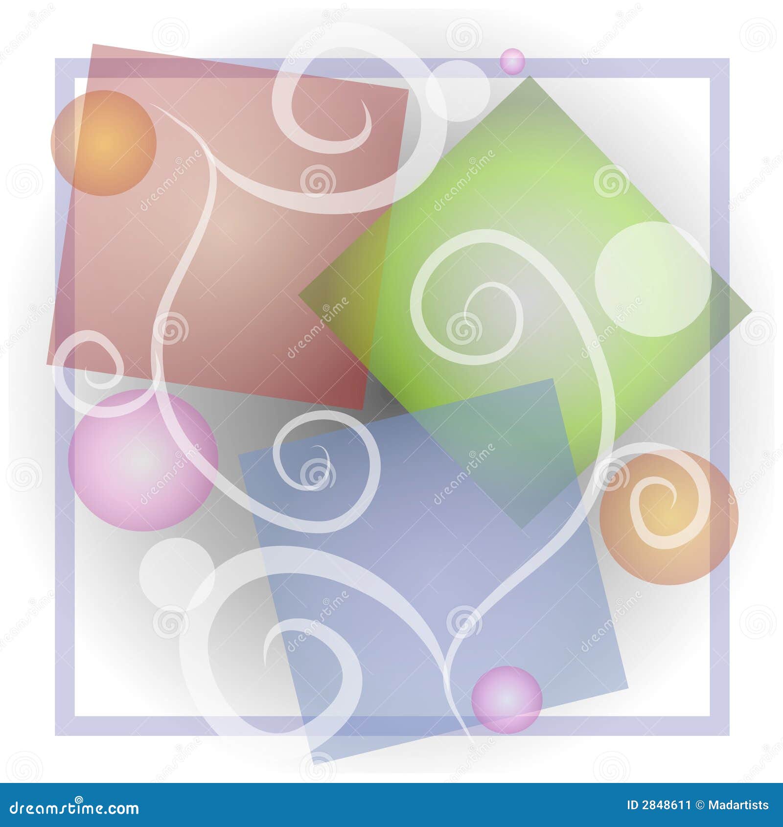 Abstract Shapes Swirls Collage Stock Illustration - Illustration of ...