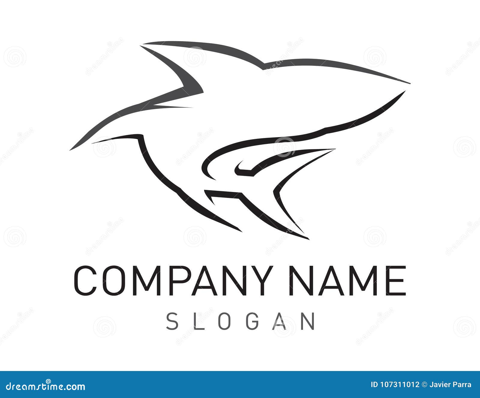 Abstract Shark Logo on a White Background Stock Vector - Illustration ...