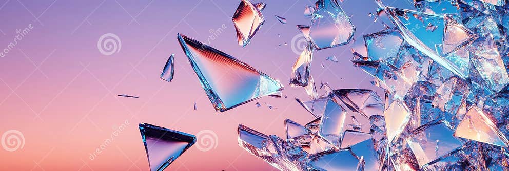 Abstract Shattered Glass Against a Soft Gradient Background with ...