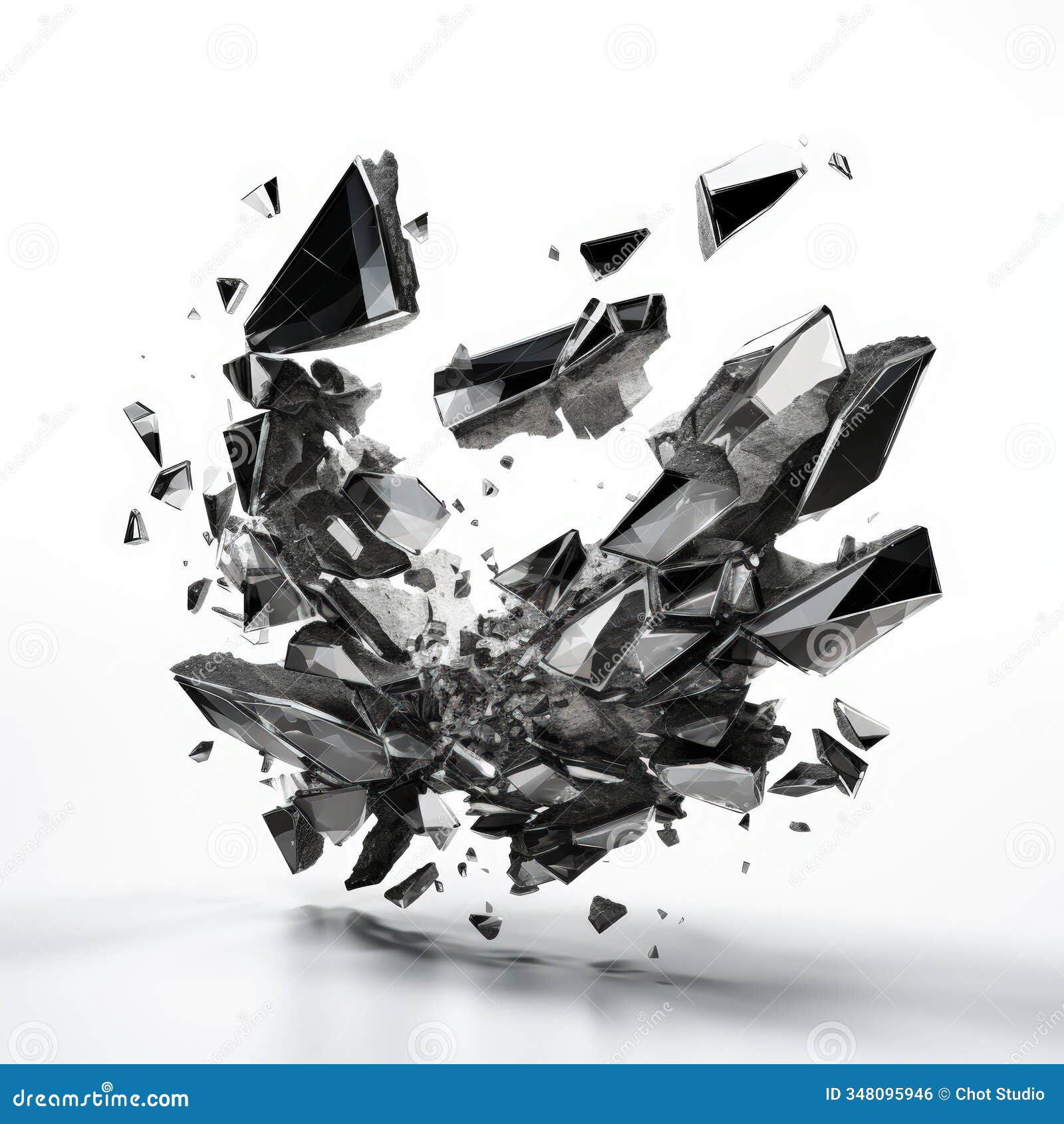 Abstract Shattered Glass Fragmentation Art Stock Illustration ...