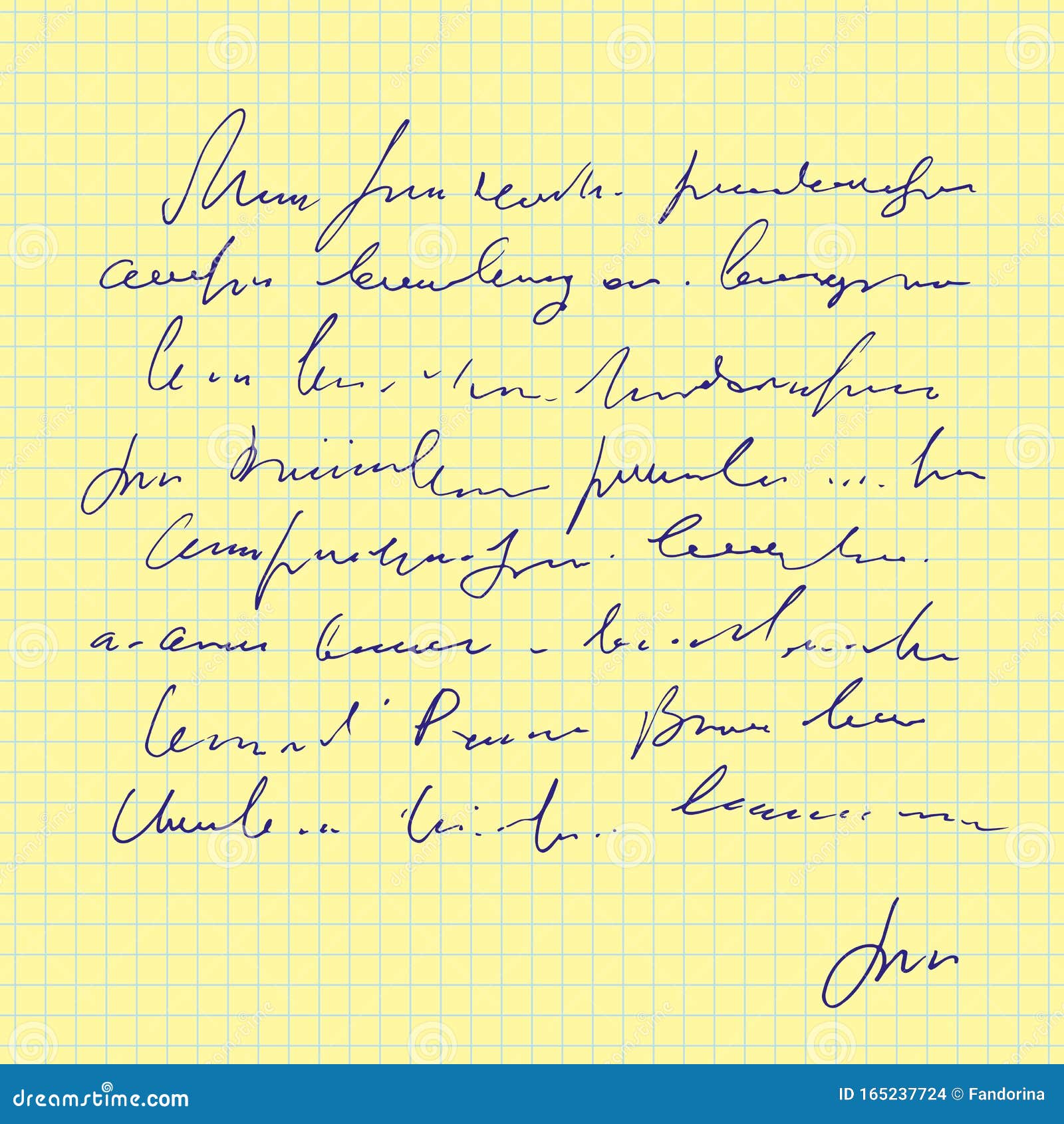 Abstract Sheet of Paper with Handwritten Text Stock Vector ...