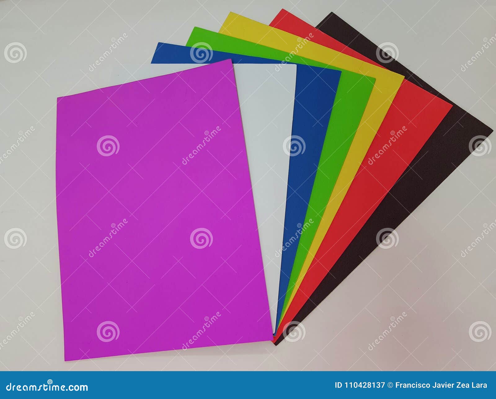Abstract with Sheets of Paper in Seven Colors Stock Image - Image of ...