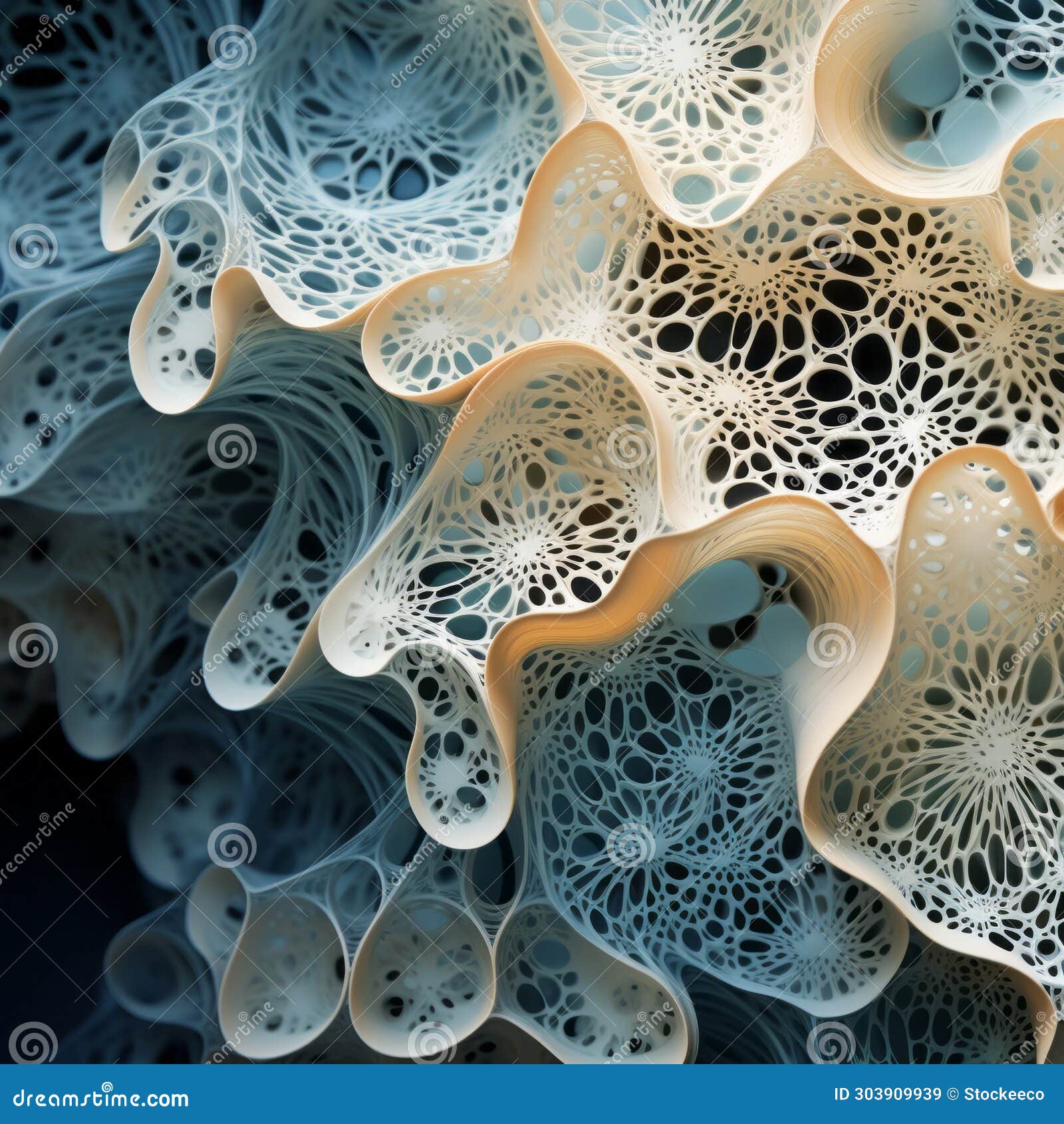 Abstract Shell: a 3d Image of Cellular Formations with Lace Patterns ...