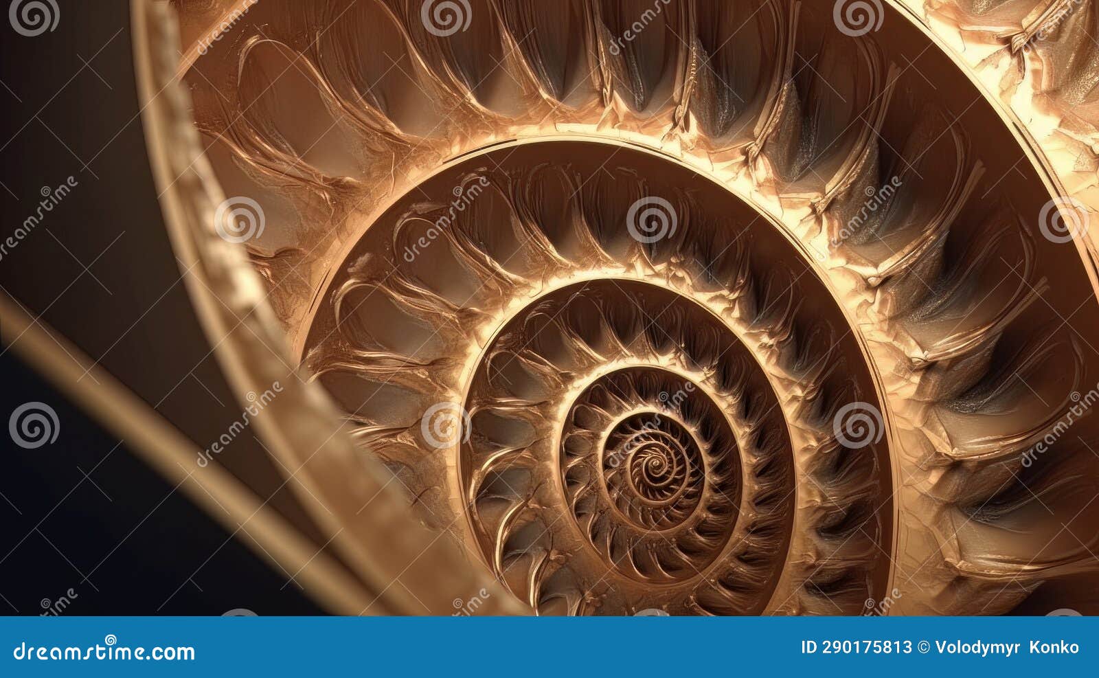 Abstract Shell Fractal. Generative Ai Stock Image - Image of nautilus ...