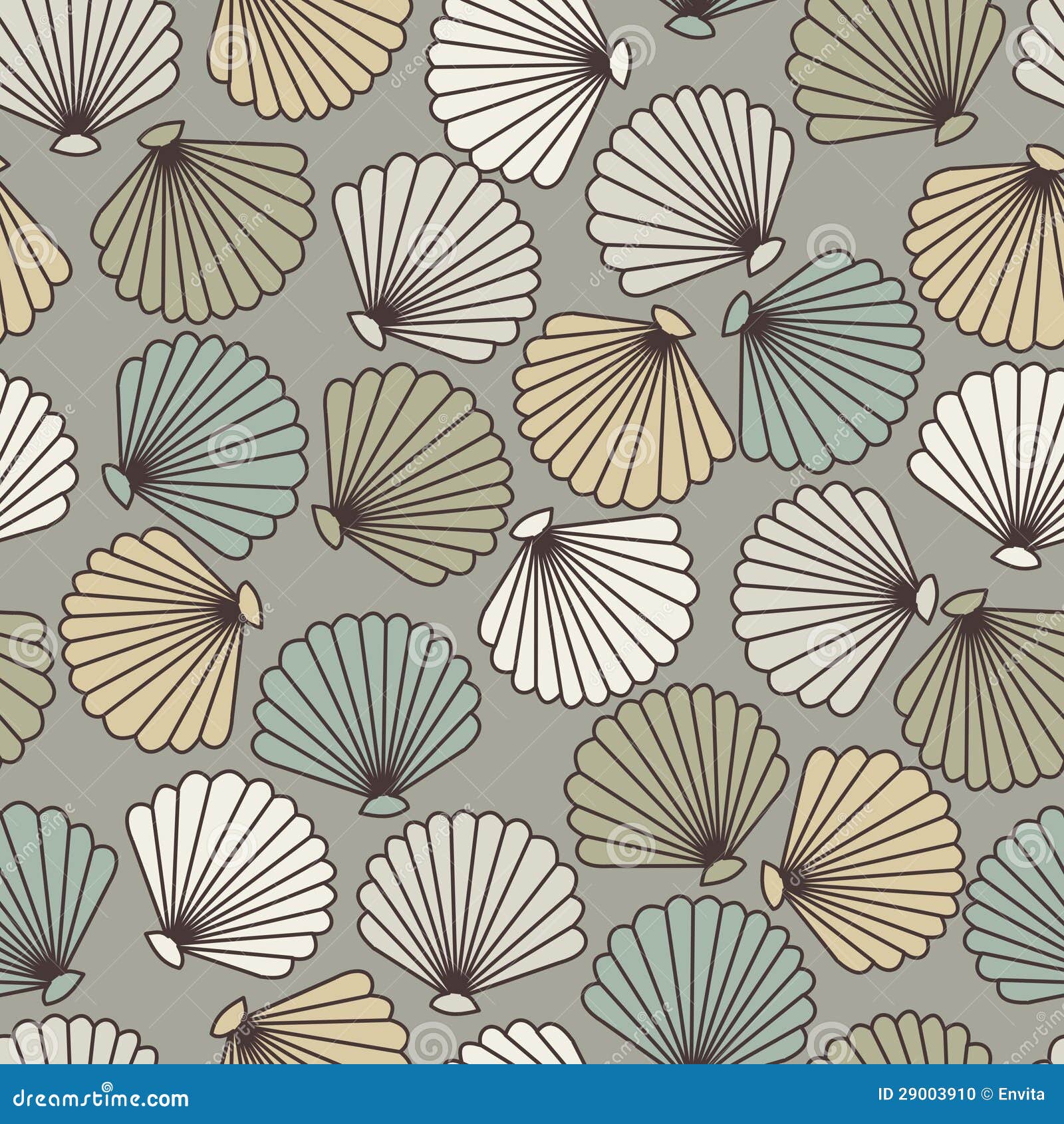 Abstract Shells Seamless Pattern Stock Illustration - Illustration of ...