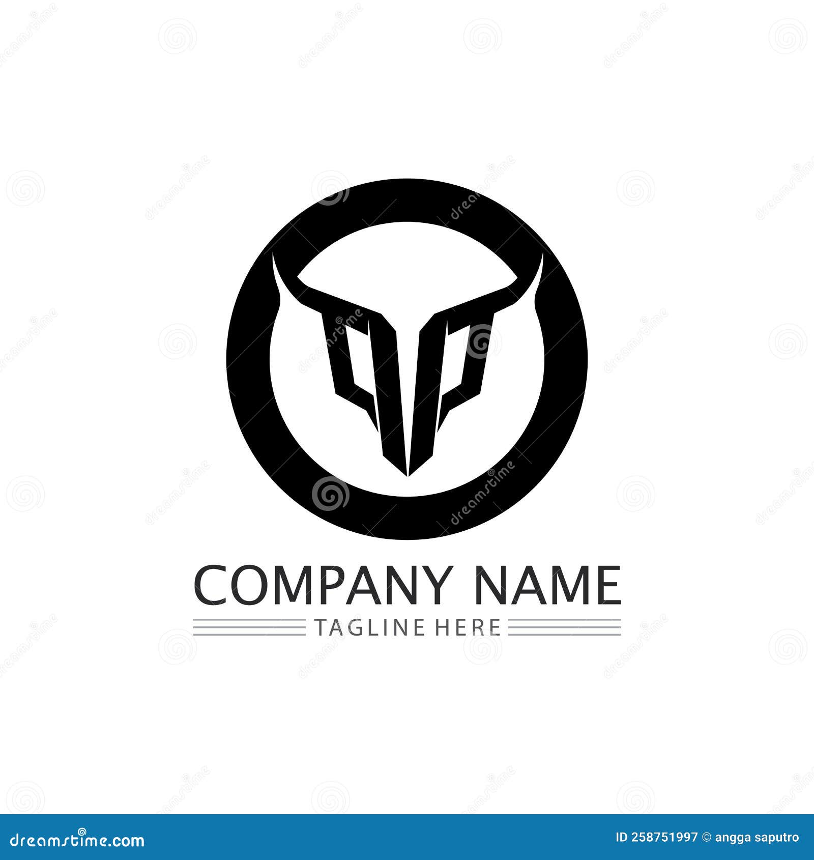 Abstract Shield Bull Logo, Horn Badges Logo Icon Stock Illustration ...