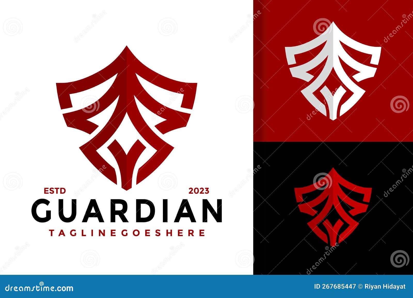 Abstract Shield Guardian Logo Logos Design Element Stock Vector ...