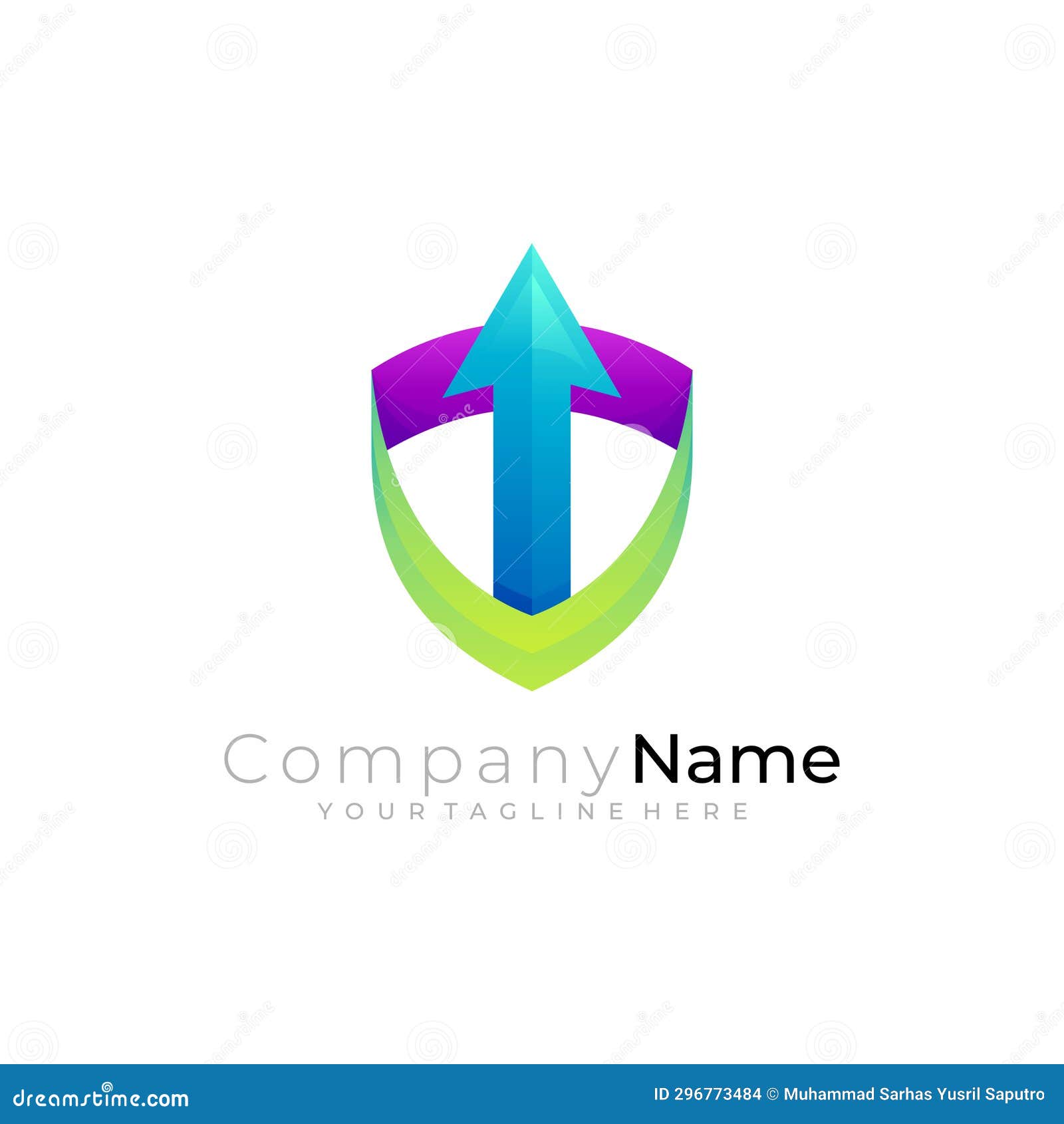 Abstract Shield Logo with Arrow Stock Illustration - Illustration of ...