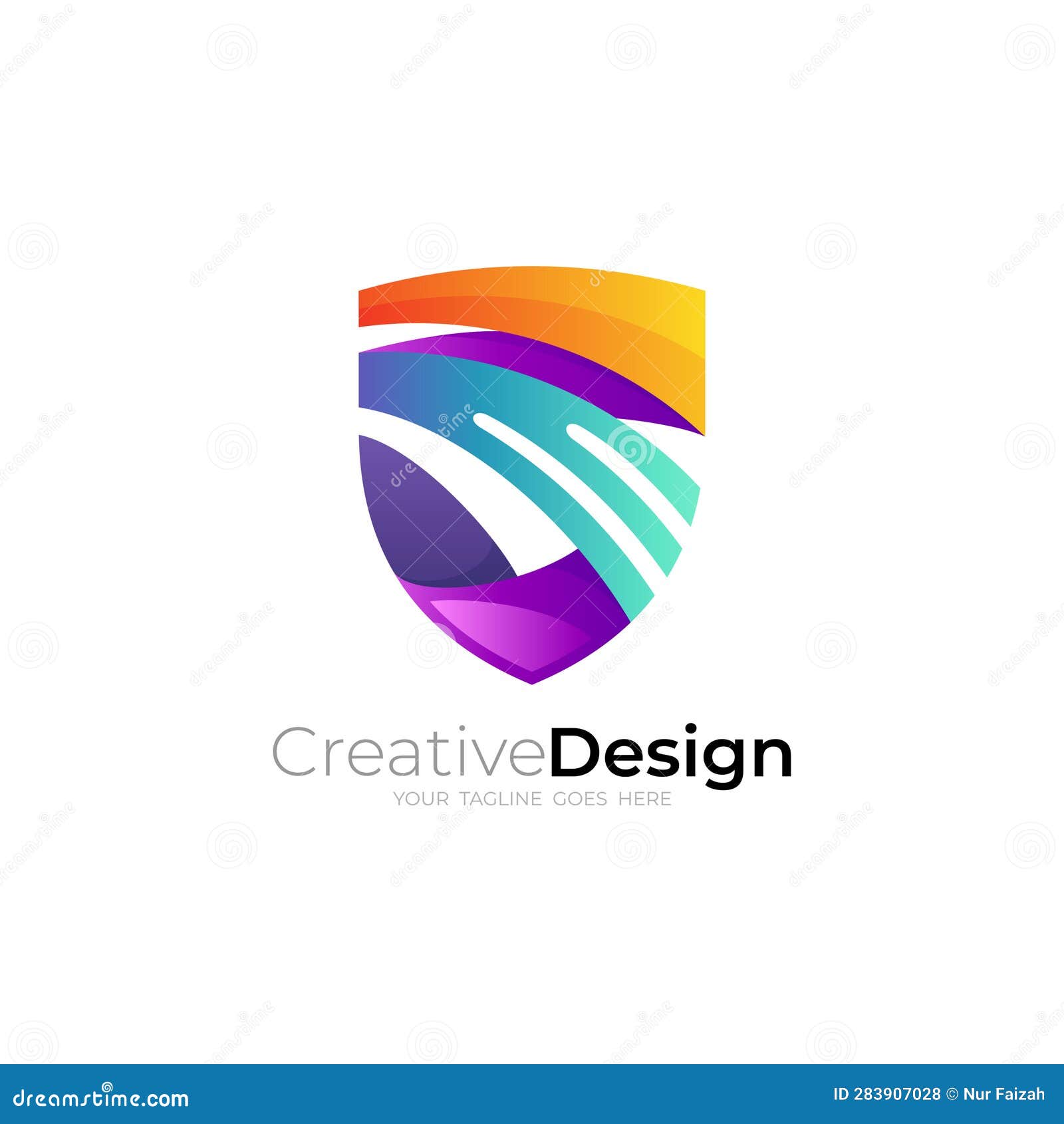 Abstract Shield Logo and Colorful Design Template, Colorful Design ...