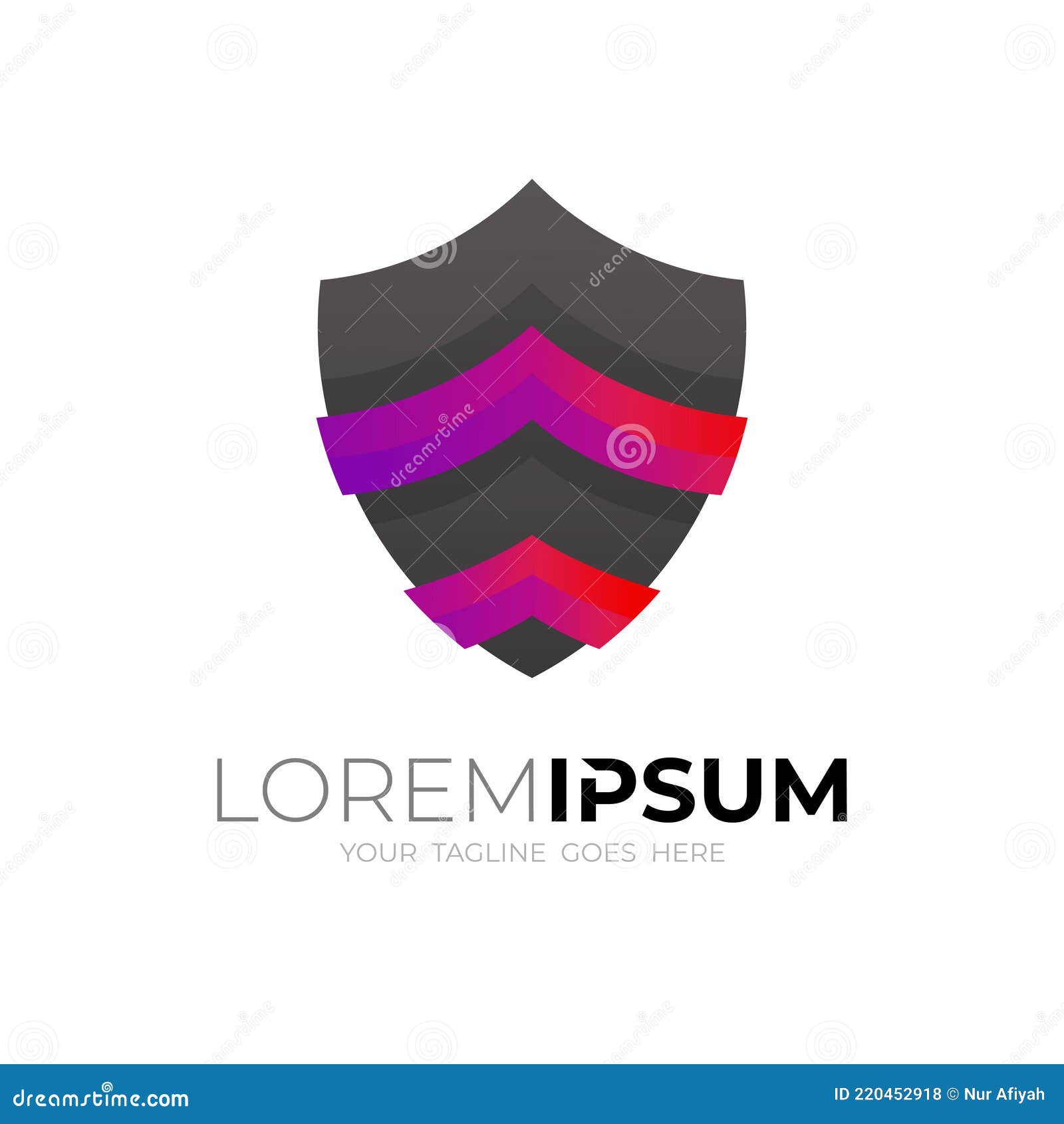 Abstract Shield Logo with 3d Colorful Design, Security Logos Stock ...