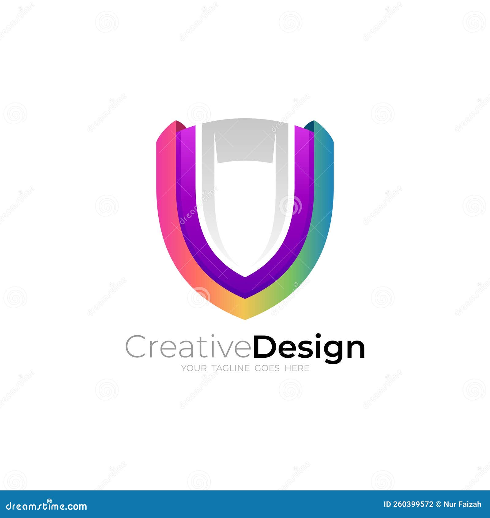 Abstract Shield Logo with 3d Colorful Logos, Security Icon Stock Vector ...