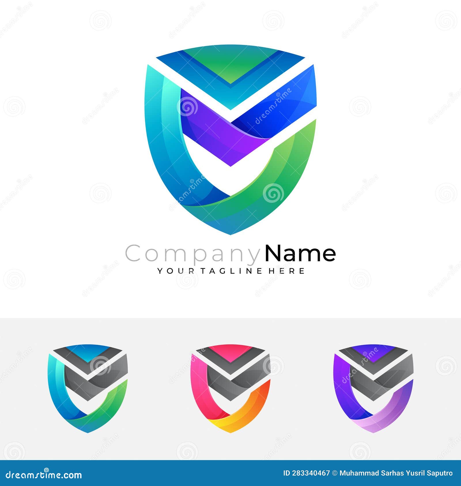 Abstract Shield Logo Design Vector, 3d Colorful Logo Modern Stock ...