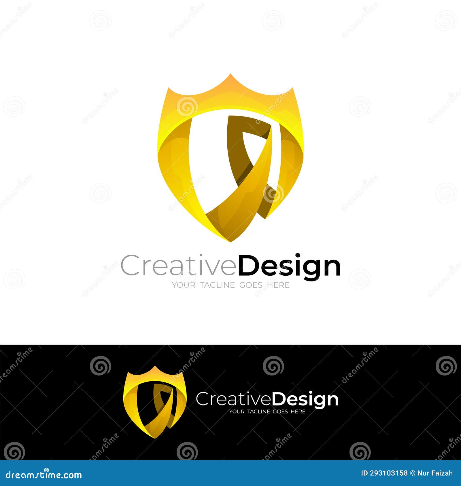 Abstract Shield Logo and Gold Color, Crown Design, Security Stock ...