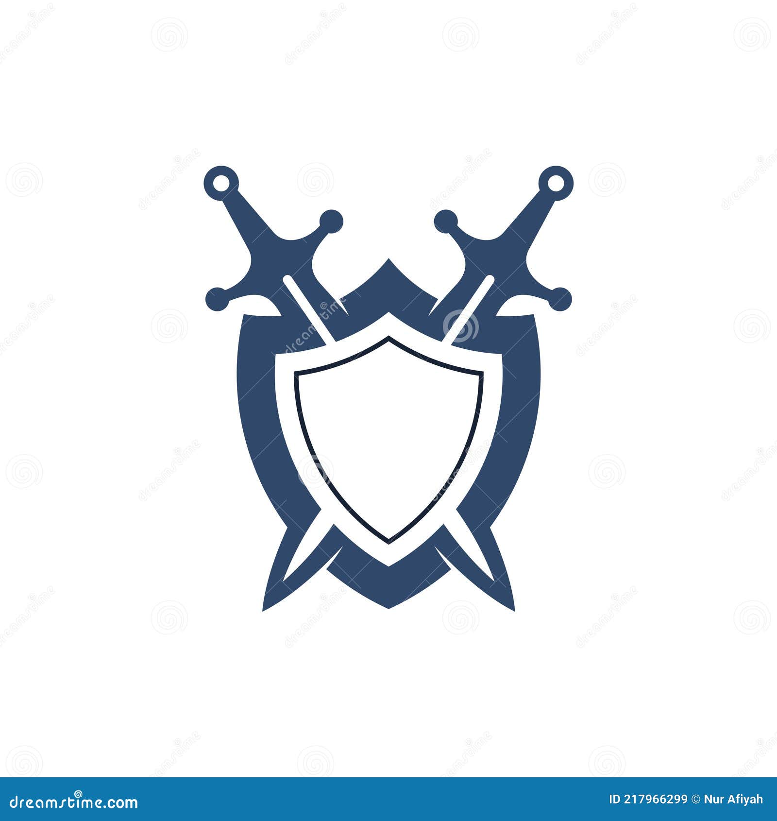 Abstract Shield Logo with Sharp Sword, Army Icon Stock Vector ...