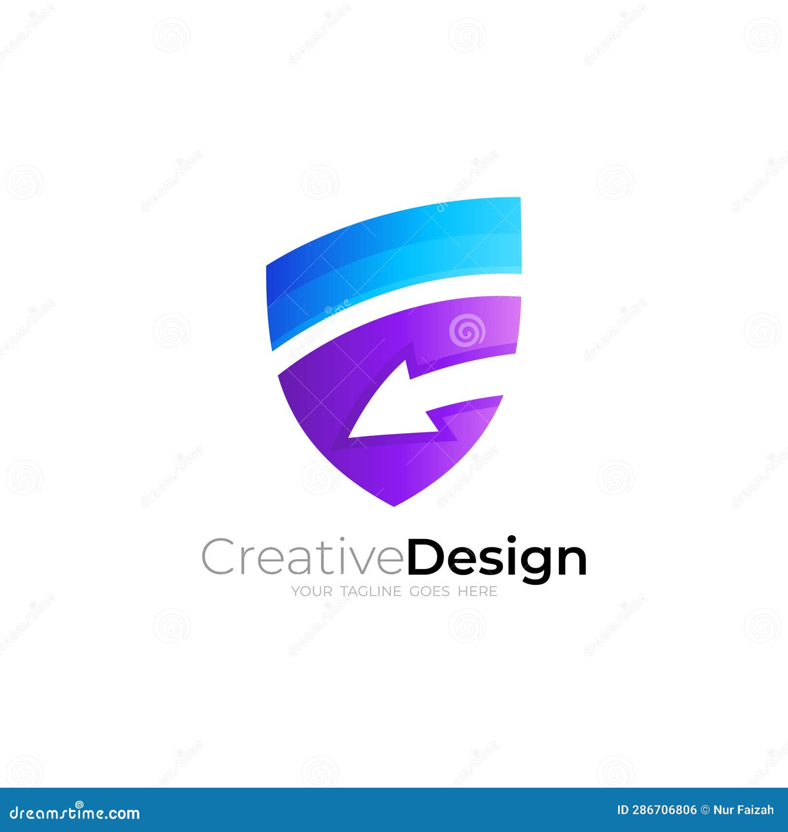 Abstract Shield Logo Template, Security Icon and Arrow Stock ...