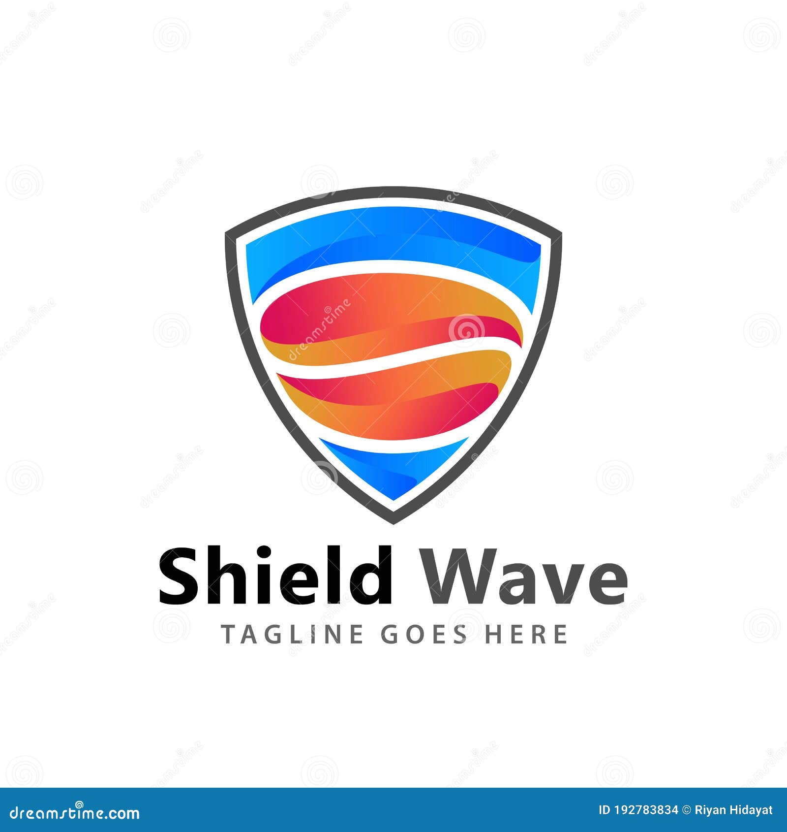 Abstract Shield Wave Logos Design Vector Illustration Template Stock ...