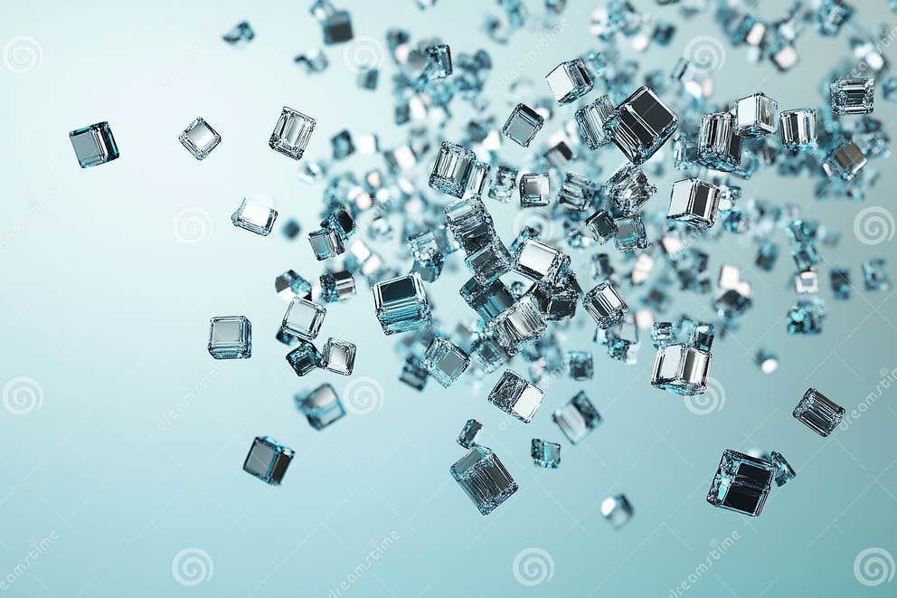 Abstract Shimmering Diamond Dust Particles, Floating on a Soft Gradient ...