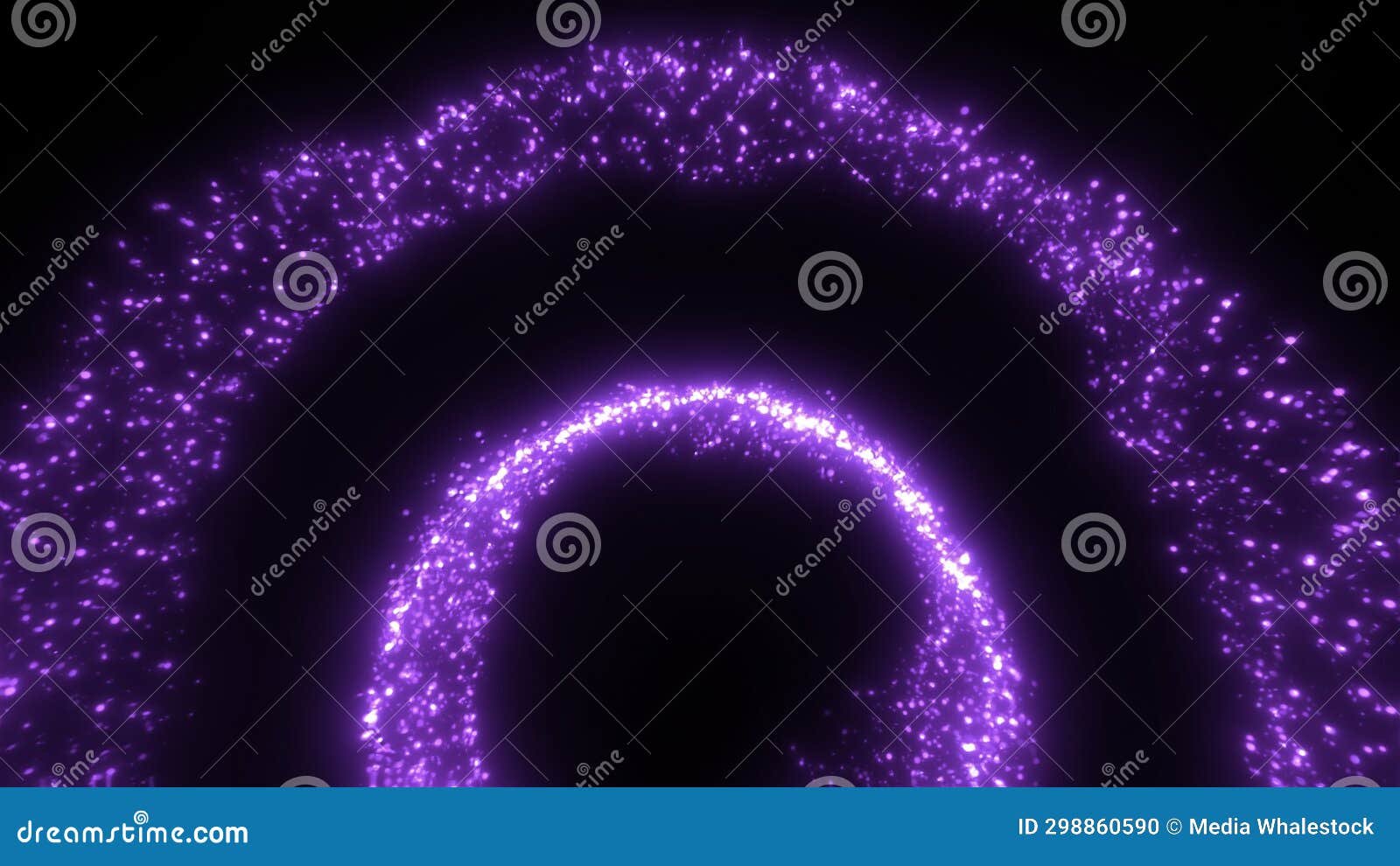 Abstract Shimmering Particles Creating Shape of Arcs and Circles ...