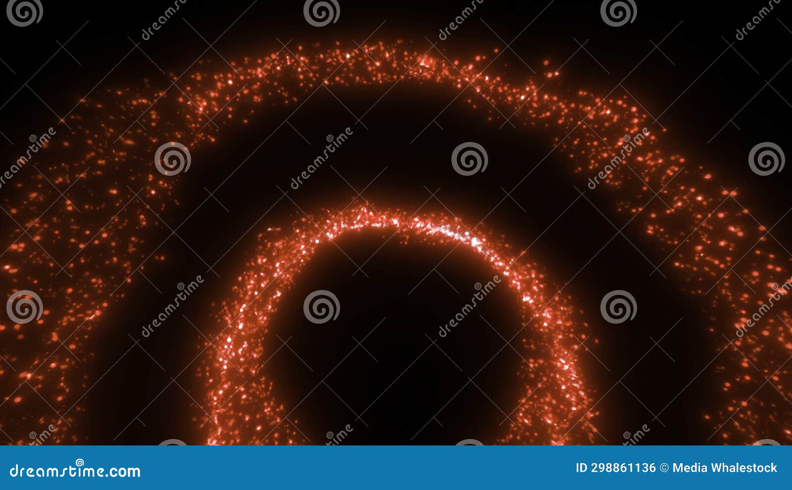 Abstract Shimmering Particles Creating Shape of Arcs and Circles ...
