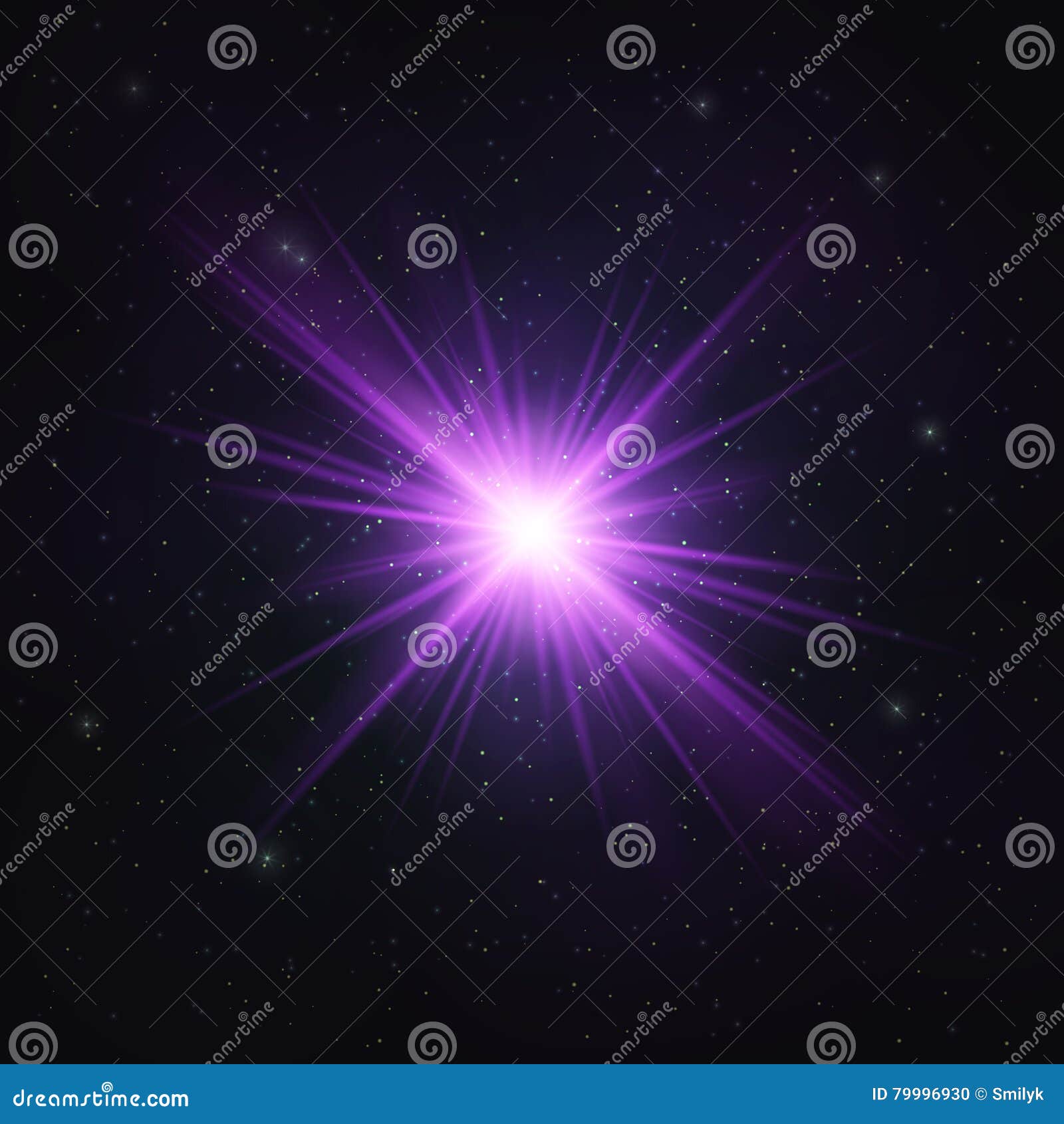 Abstract Shimmering Realistic Violet Star - Cosmic Object. Stock Vector ...