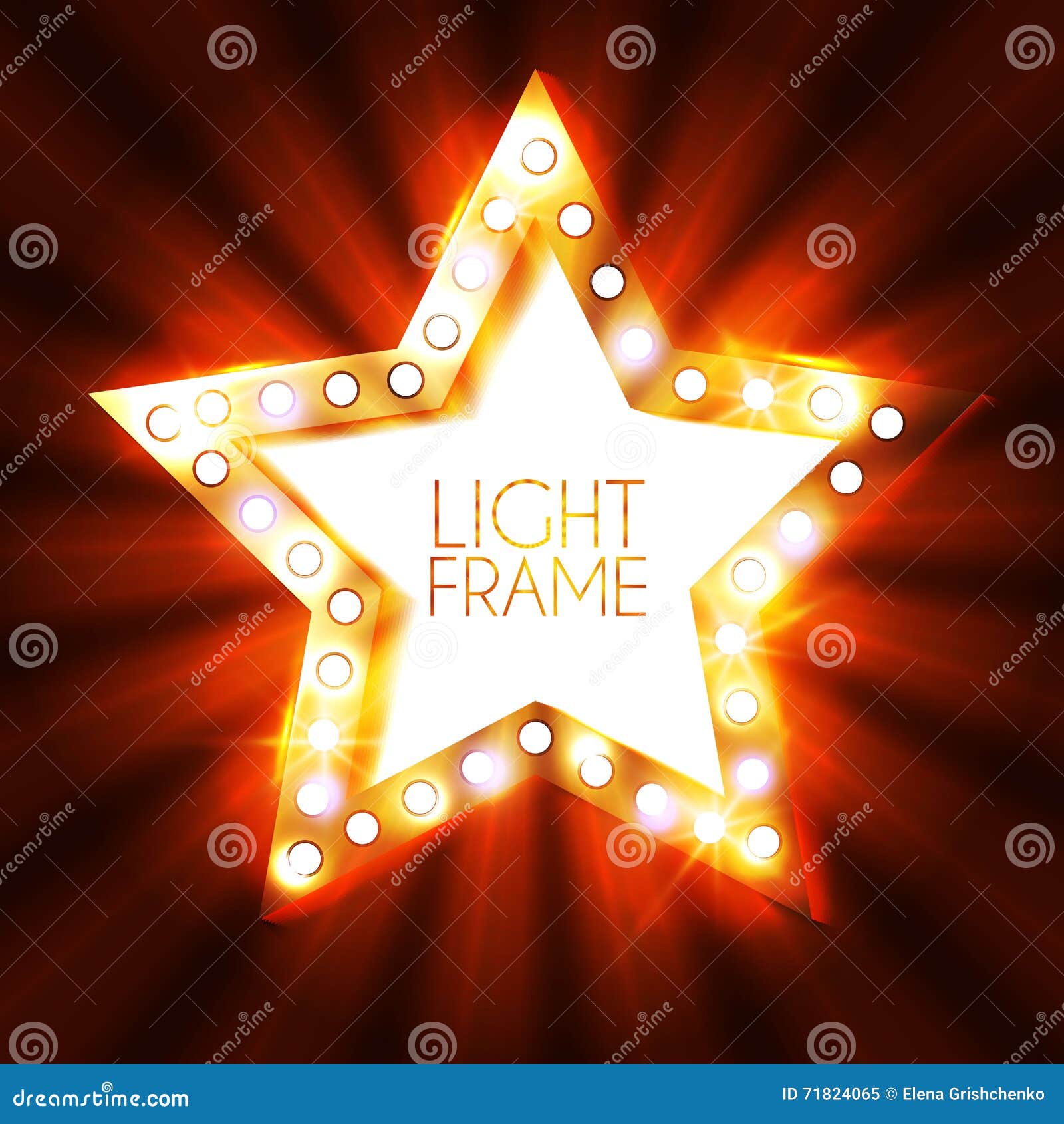 Abstract Shining Frame. Retro Light Banner Stock Vector - Illustration ...