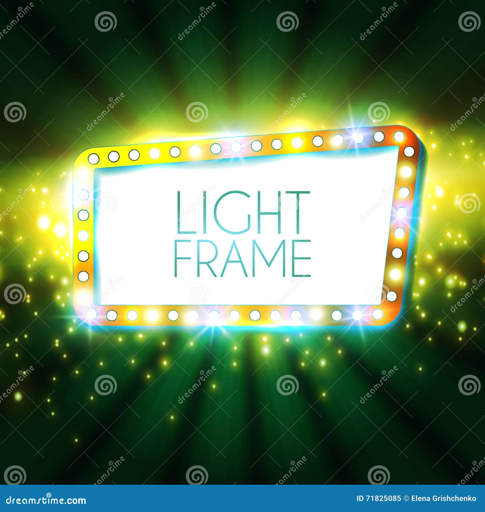 Abstract Shining Frame. Retro Light Banner Stock Vector - Illustration ...