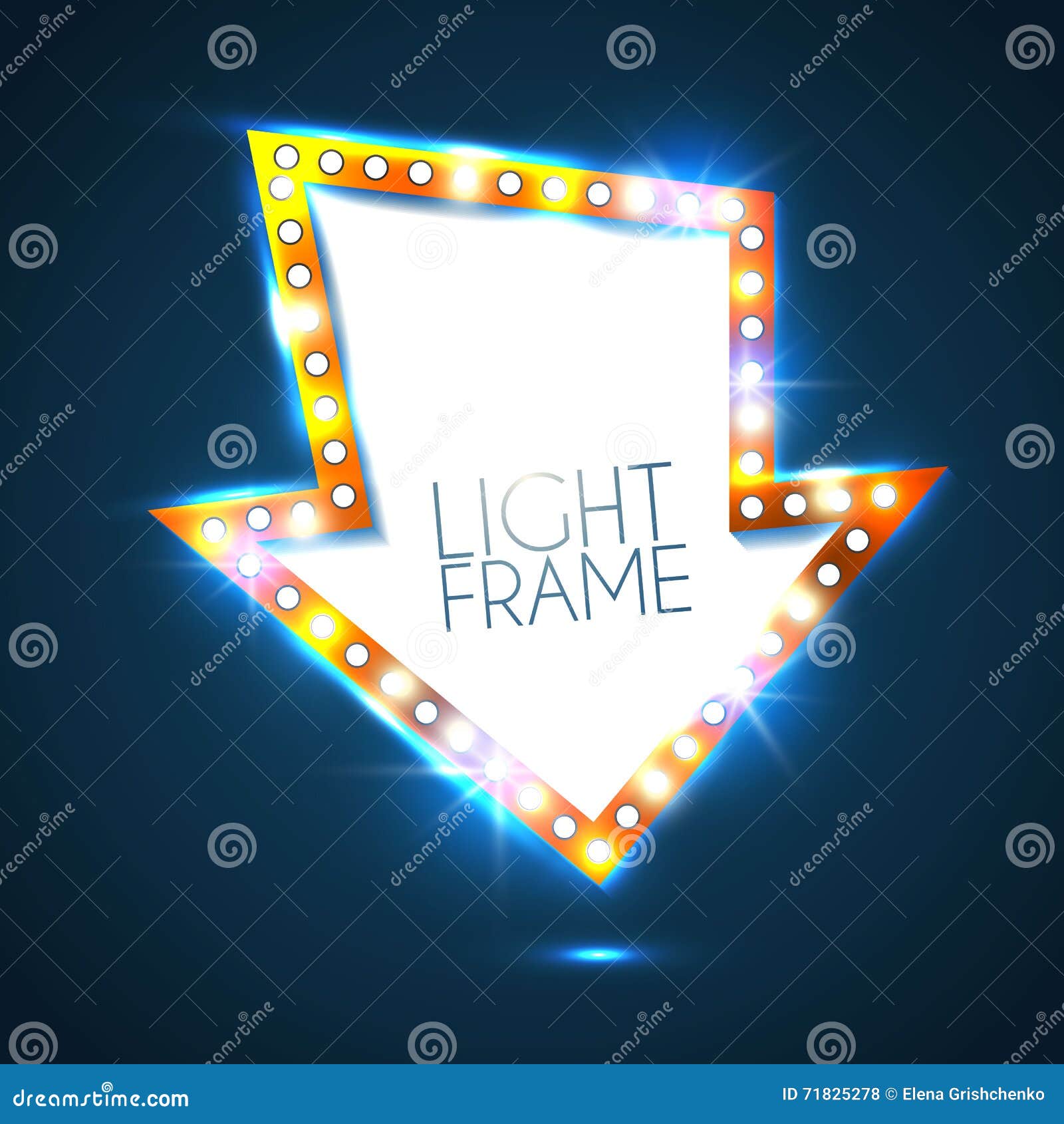 Abstract Shining Frame. Retro Light Banner Stock Vector - Illustration ...